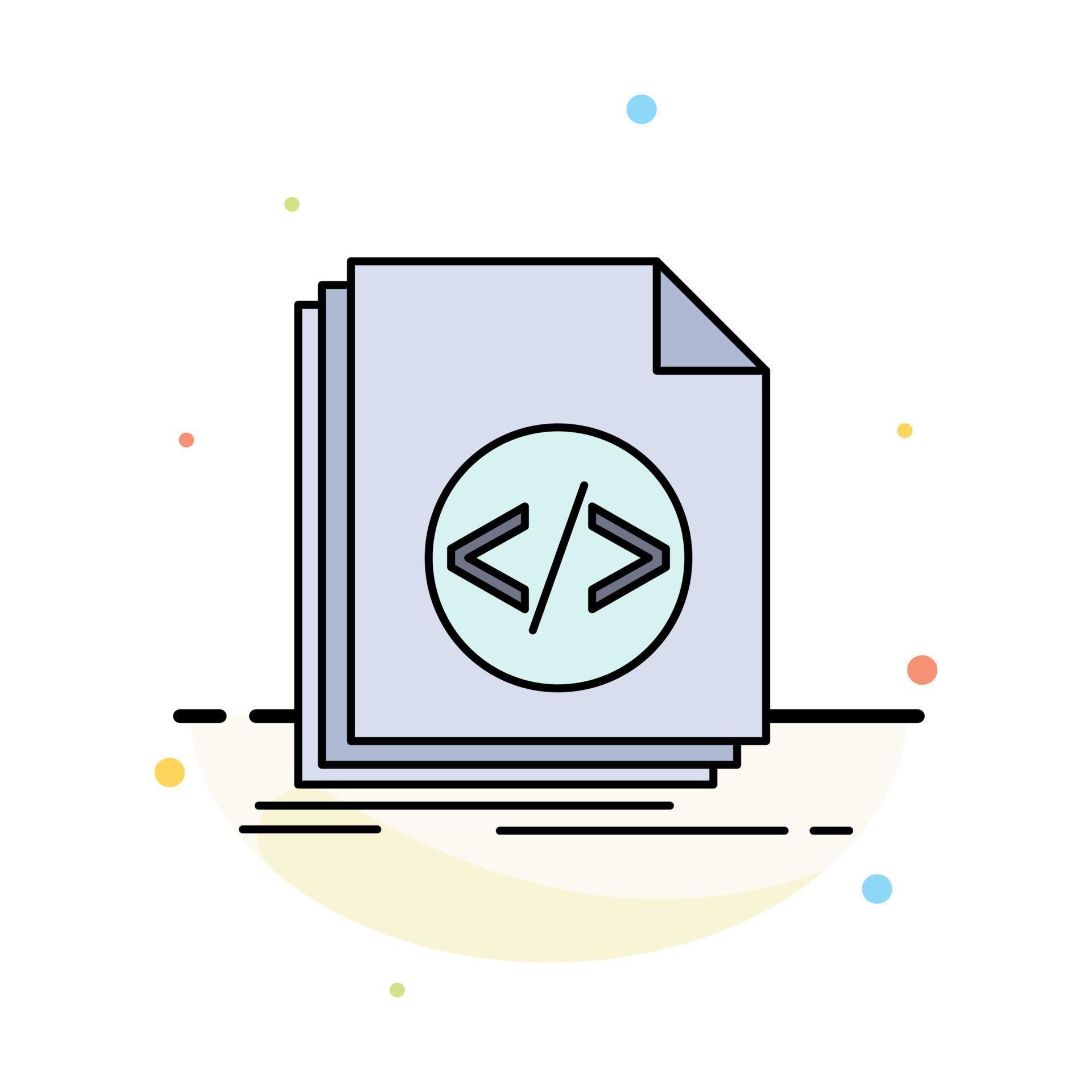 Code Coding File Programming Script Flat Color Icon Vector 19114174