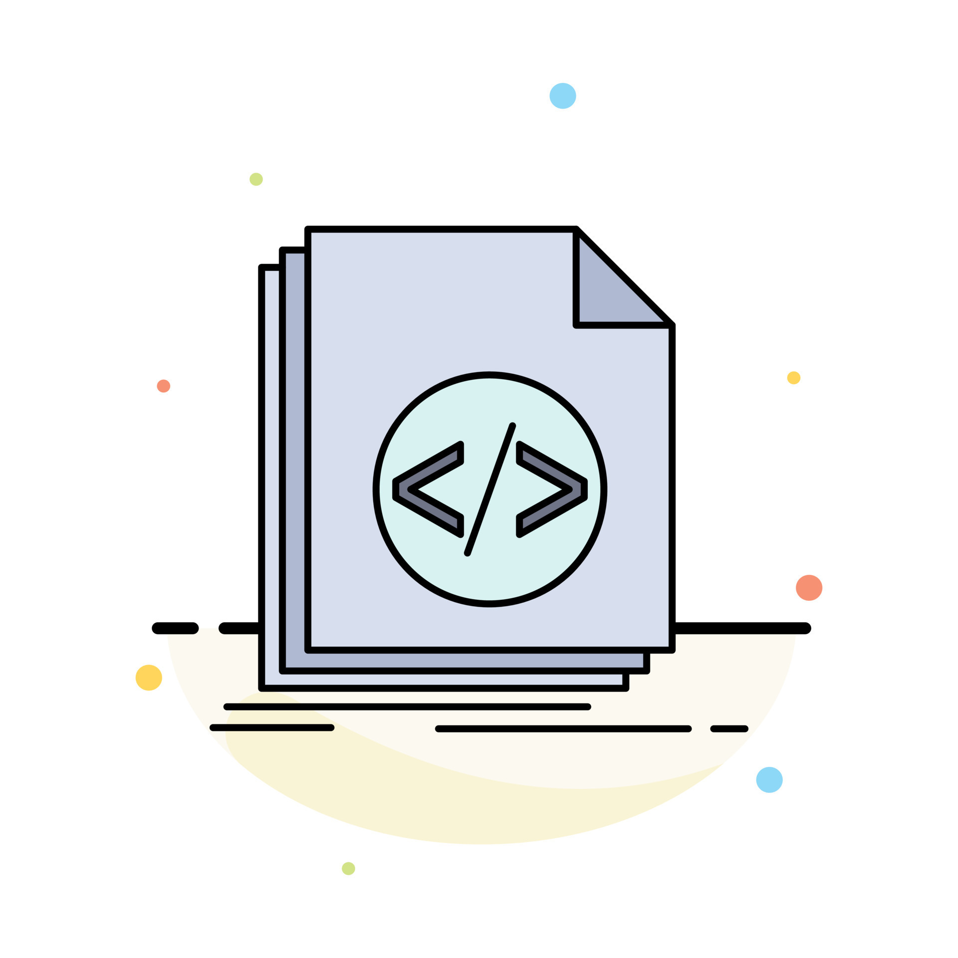 Code Coding File Programming Script Flat Color Icon Vector 19114174