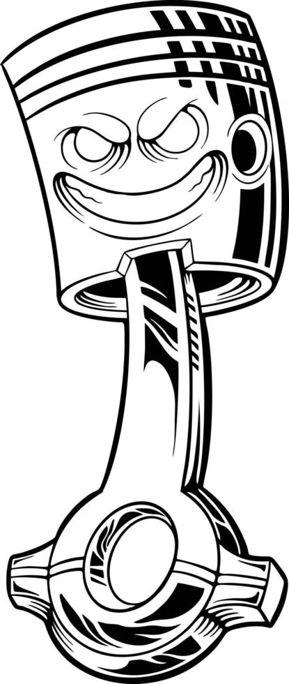Retro Engine Racing Piston Logo Silhouette Vector Illustrations For