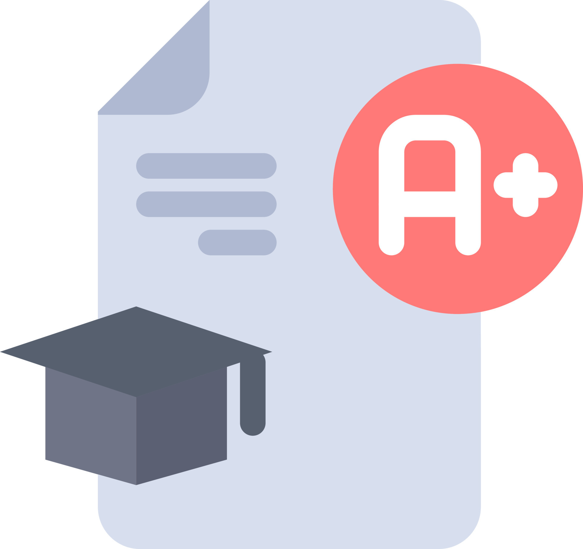 Document Cap Education Graduation A Flat Color Icon Vector Icon Banner