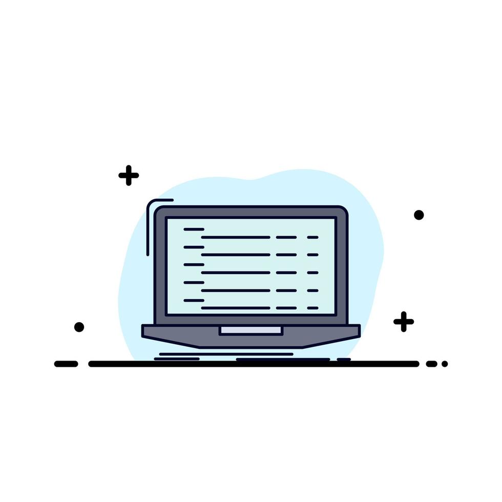 api aplicación codificación desarrollador portátil color plano icono
