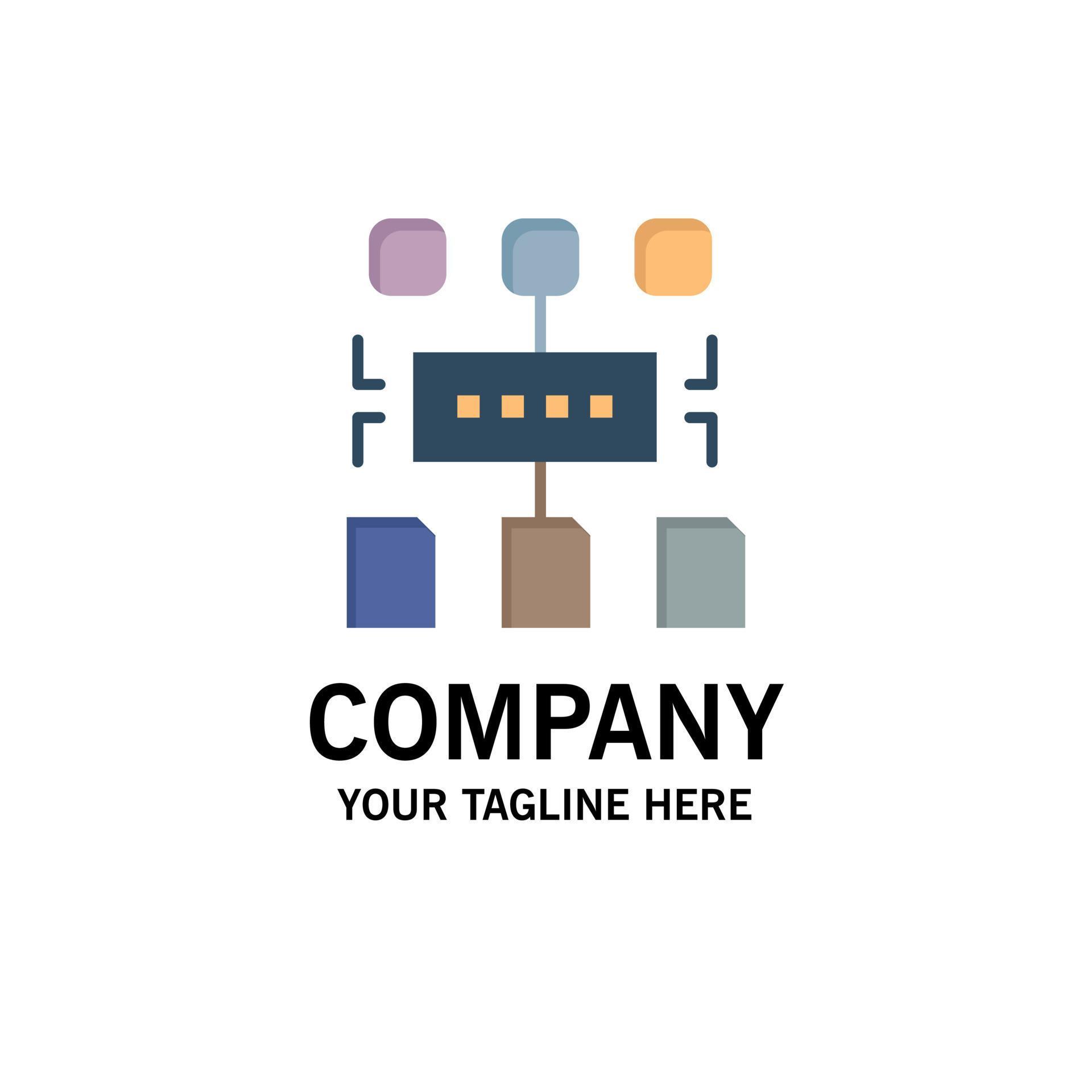 Algorithm Program User Document Business Logo Template Flat Color
