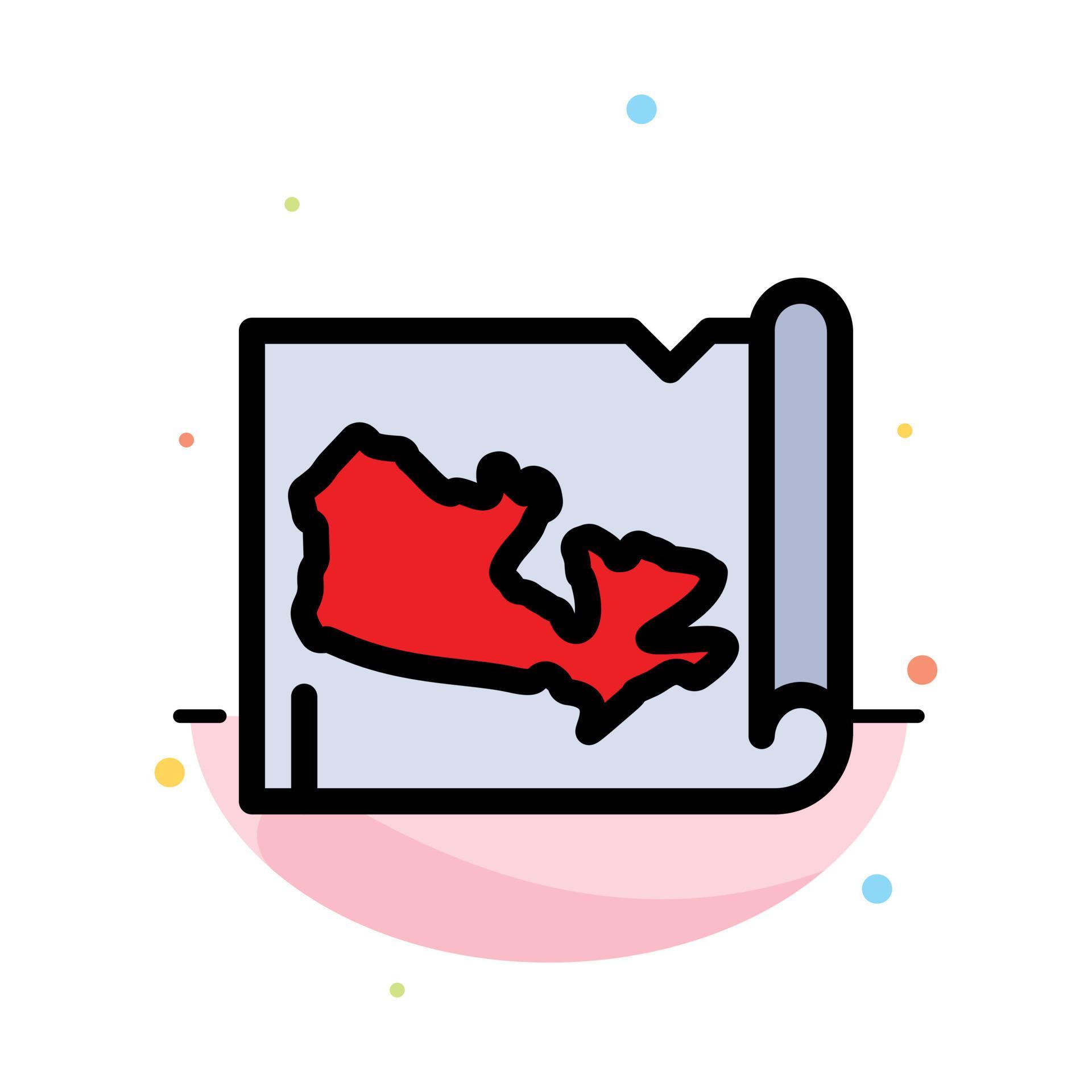 Map World Canada Abstract Flat Color Icon Template 19182501 Vector Art