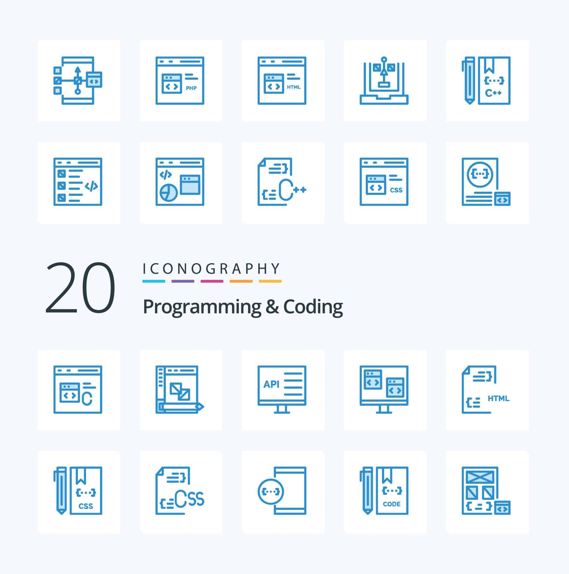 Programming And Coding Blue Color Icon Pack Like Development Coding Development Html Develop