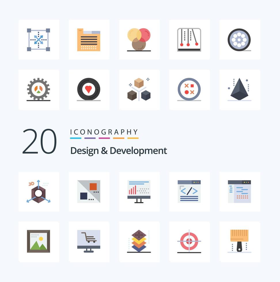 Design Development Flat Color Icon Pack Like Web Development Web Content Coding Coding