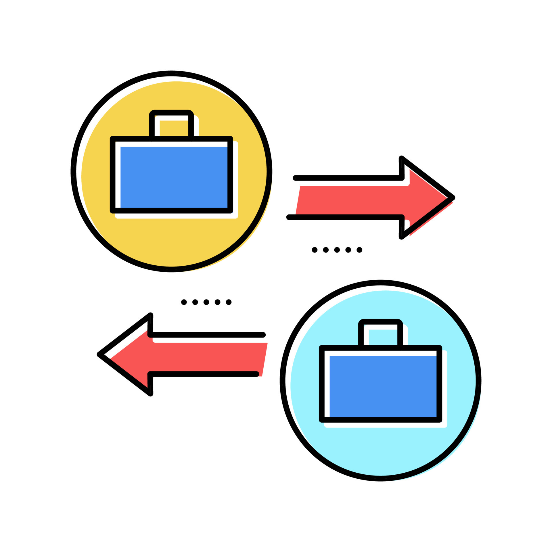 Job Change Color Icon Vector Color Illustration Vector Art At