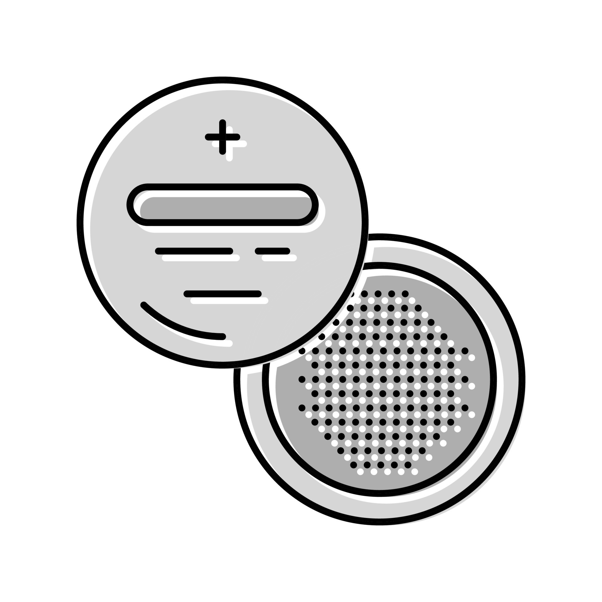 Cr2032 Button Battery Color Icon Vector Illustration 19537739 Vector