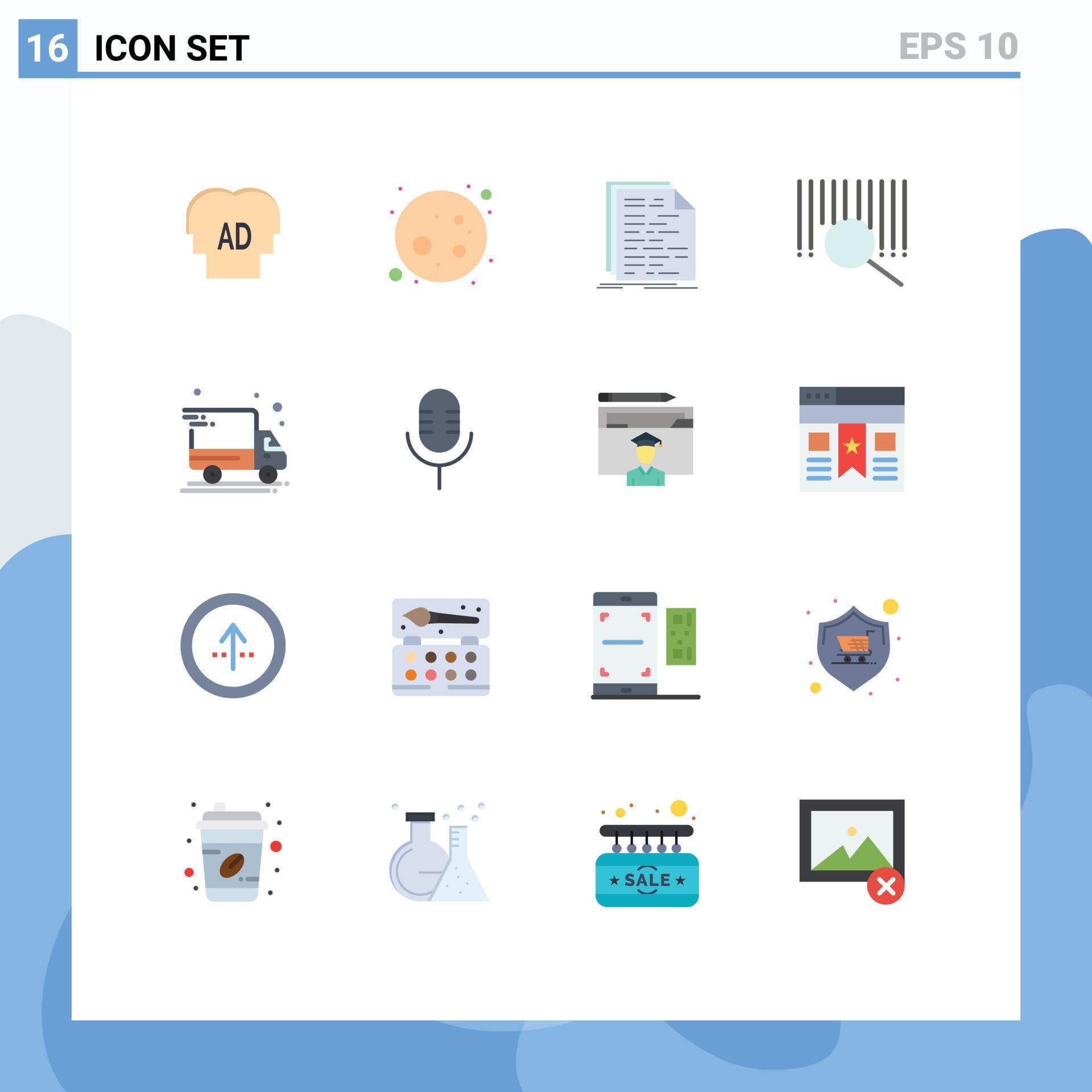 16 Thematic Vector Flat Colors And Editable Symbols Of Package Delivery