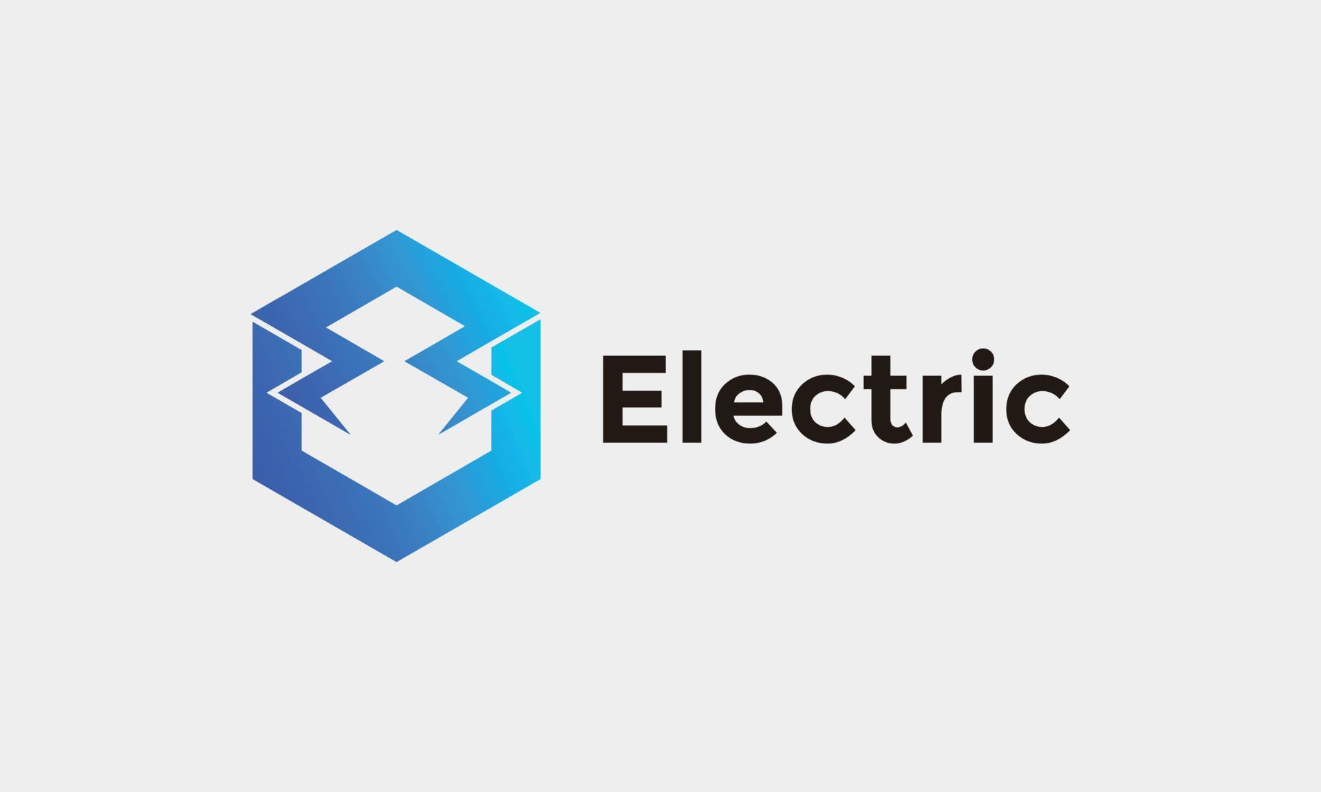 Logo Vector Hexagon Electric Minimalist Concept Voltage Flash Power