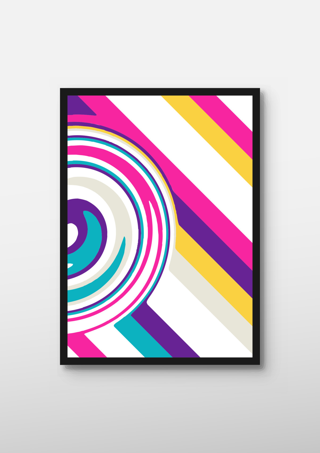 Trendy Abstract Swirl Wave Wall Decor Modern Circular Poster