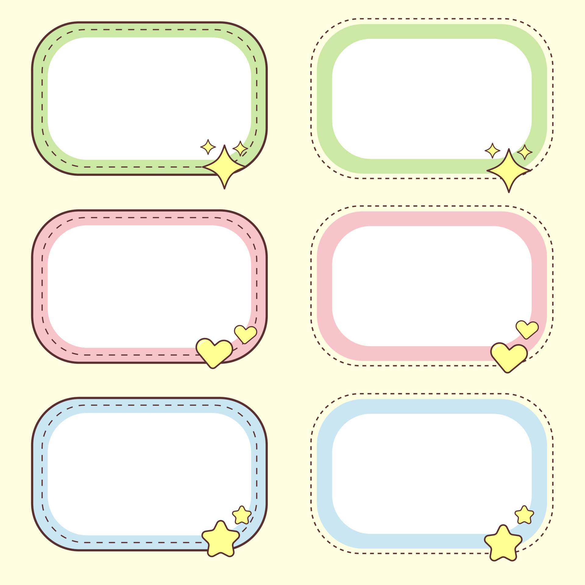 Adorable Border Box Collection Set Of Cute Frames Cute Frames