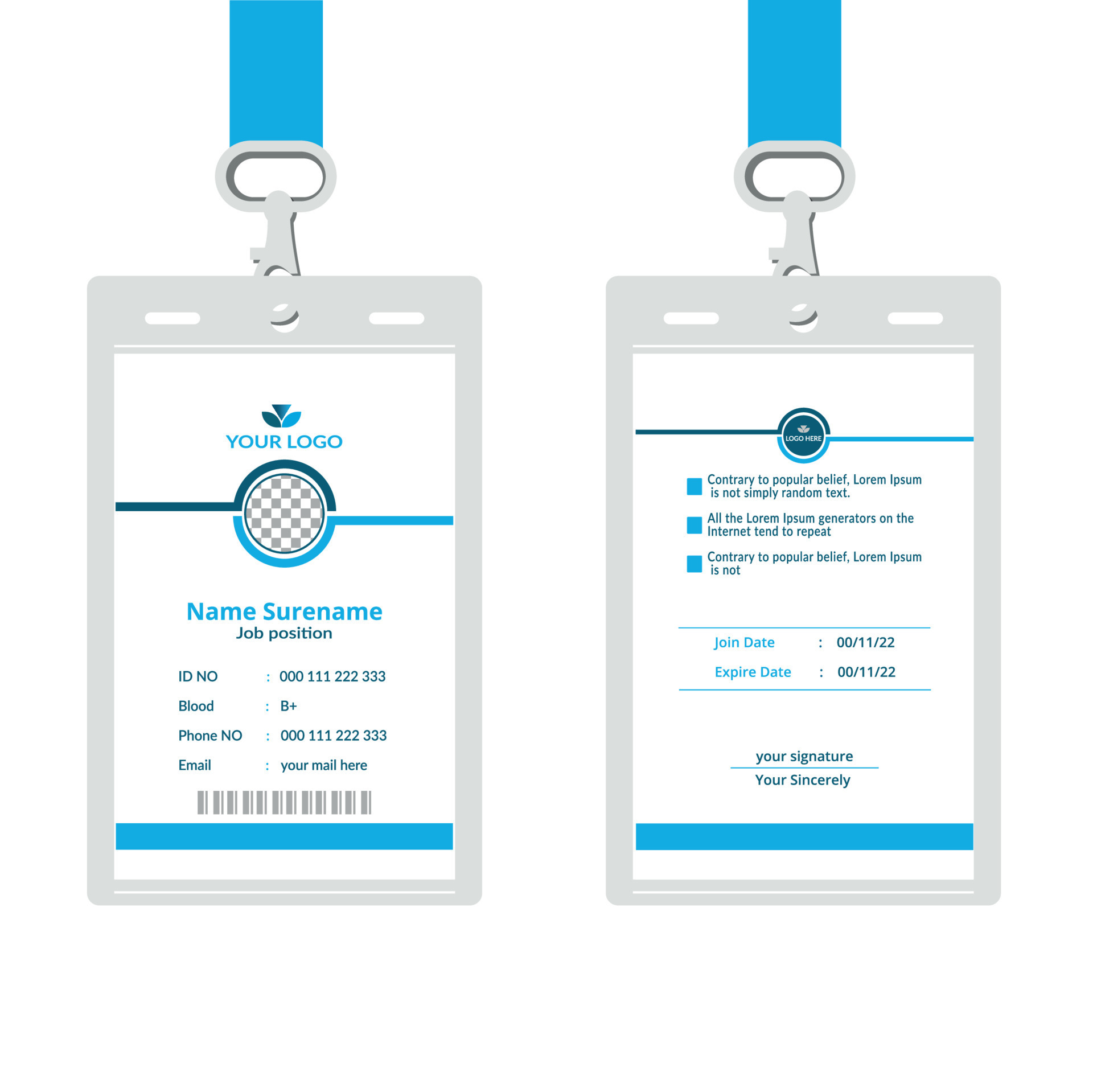 sencillo y limpiar carné de identidad tarjeta diseño modelo profesional corporativo carné de