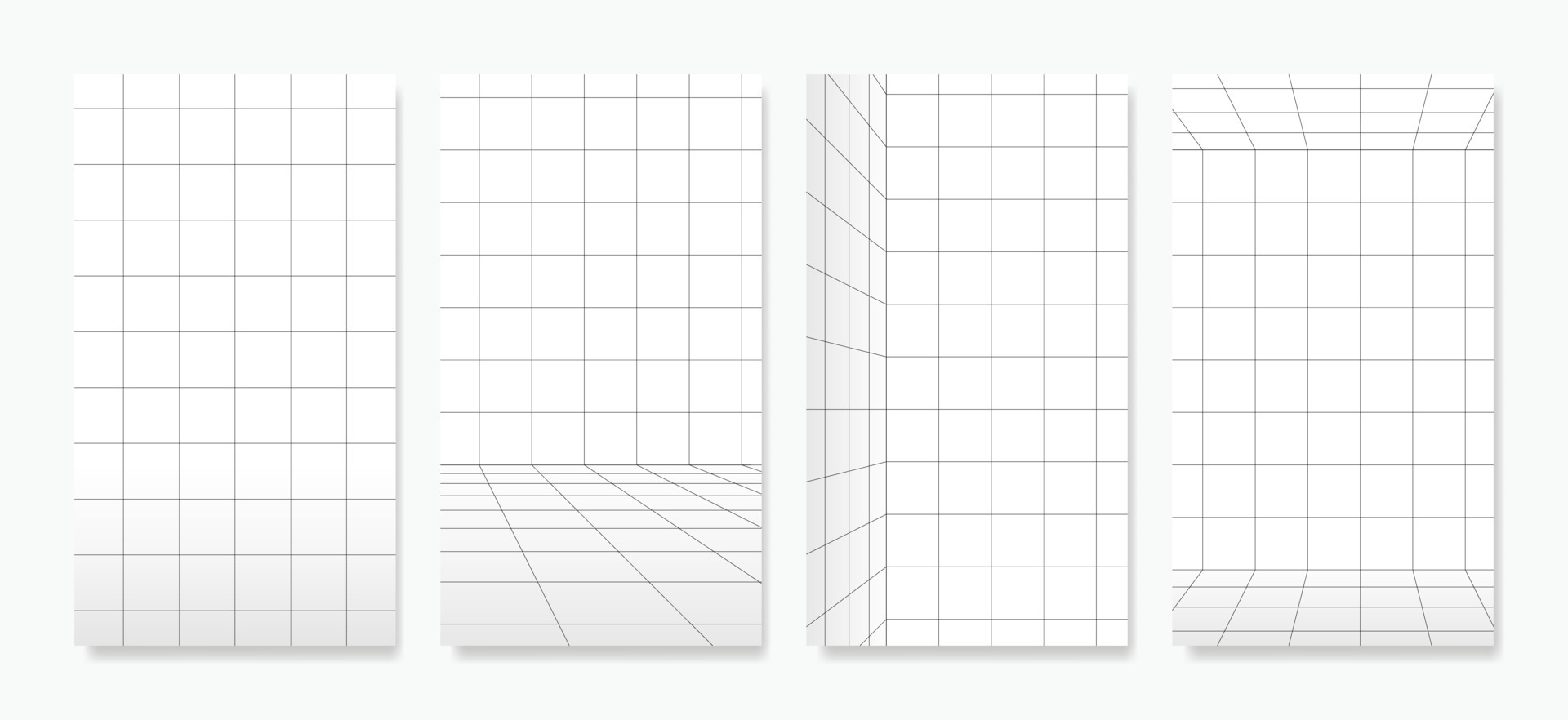 A Collection Of Vector Perspective Grids With Precise Lines Over A