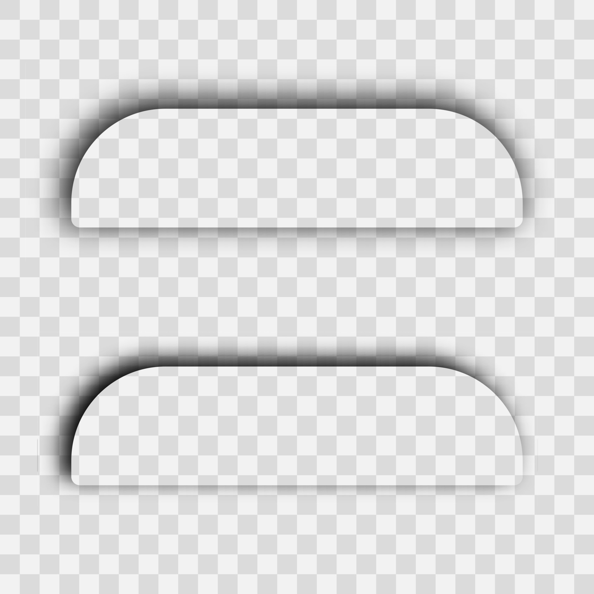 Dark Transparent Realistic Shadow Set Of Two Rectangles With Rounded