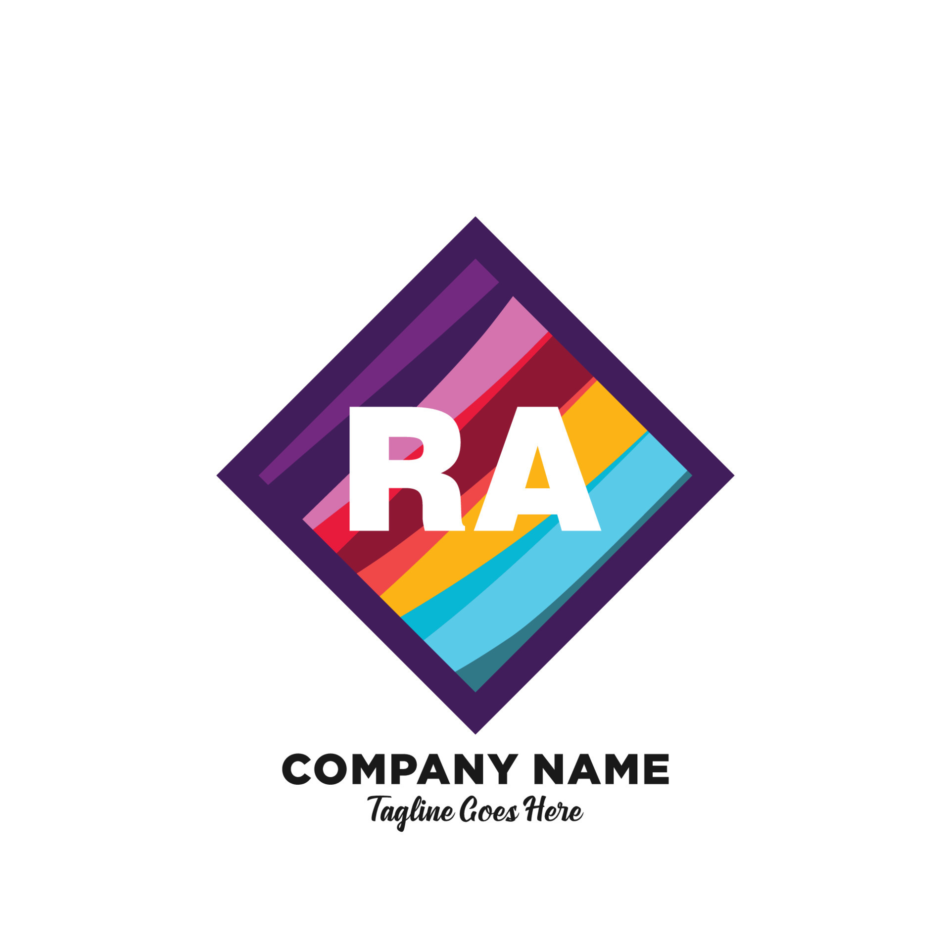 RA Initial Logo With Colorful Template Vector 22865391 Vector Art At