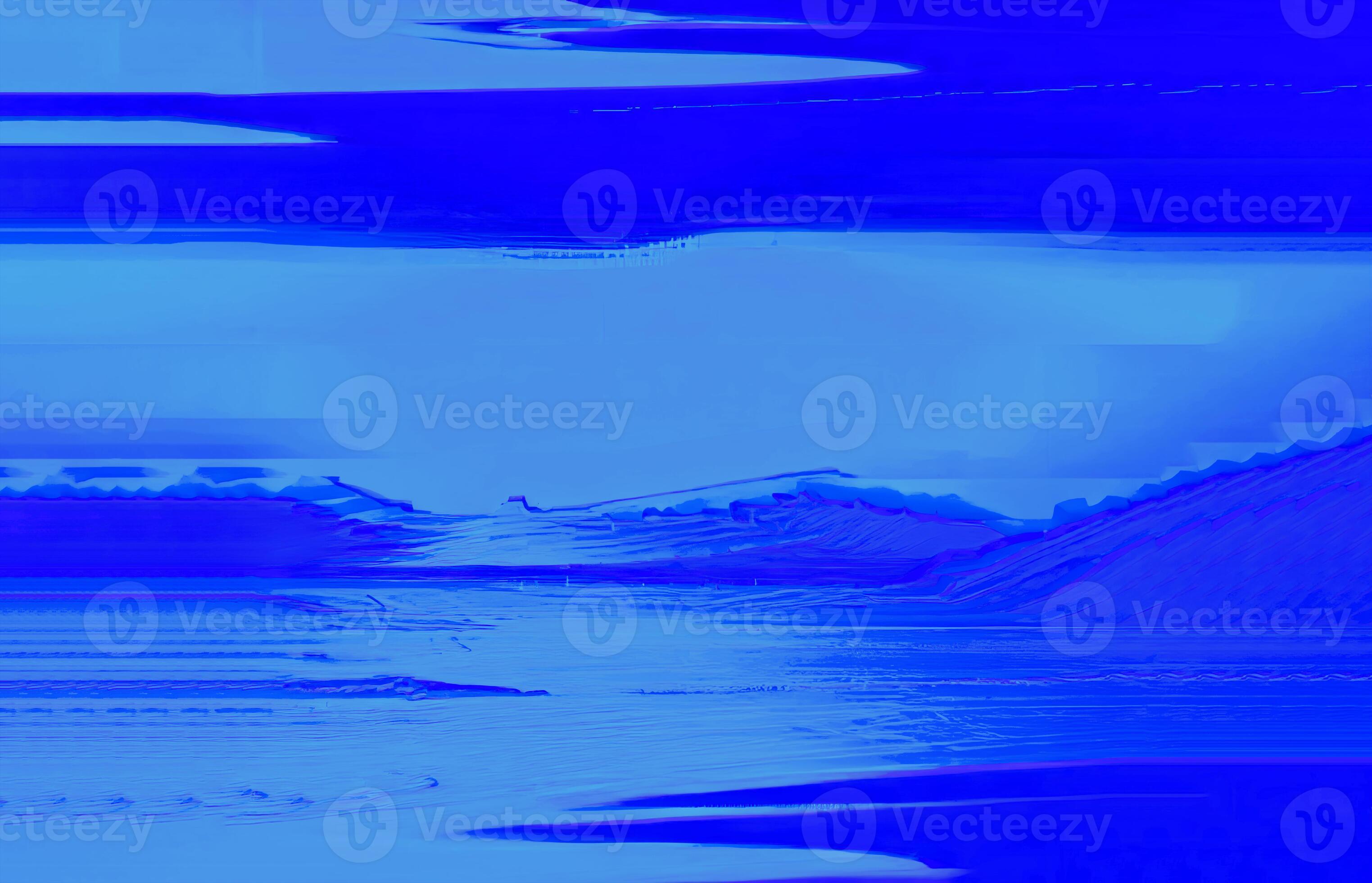 Chromatic Abstraction Light And Dark Blue Color Effect With A Glitchy