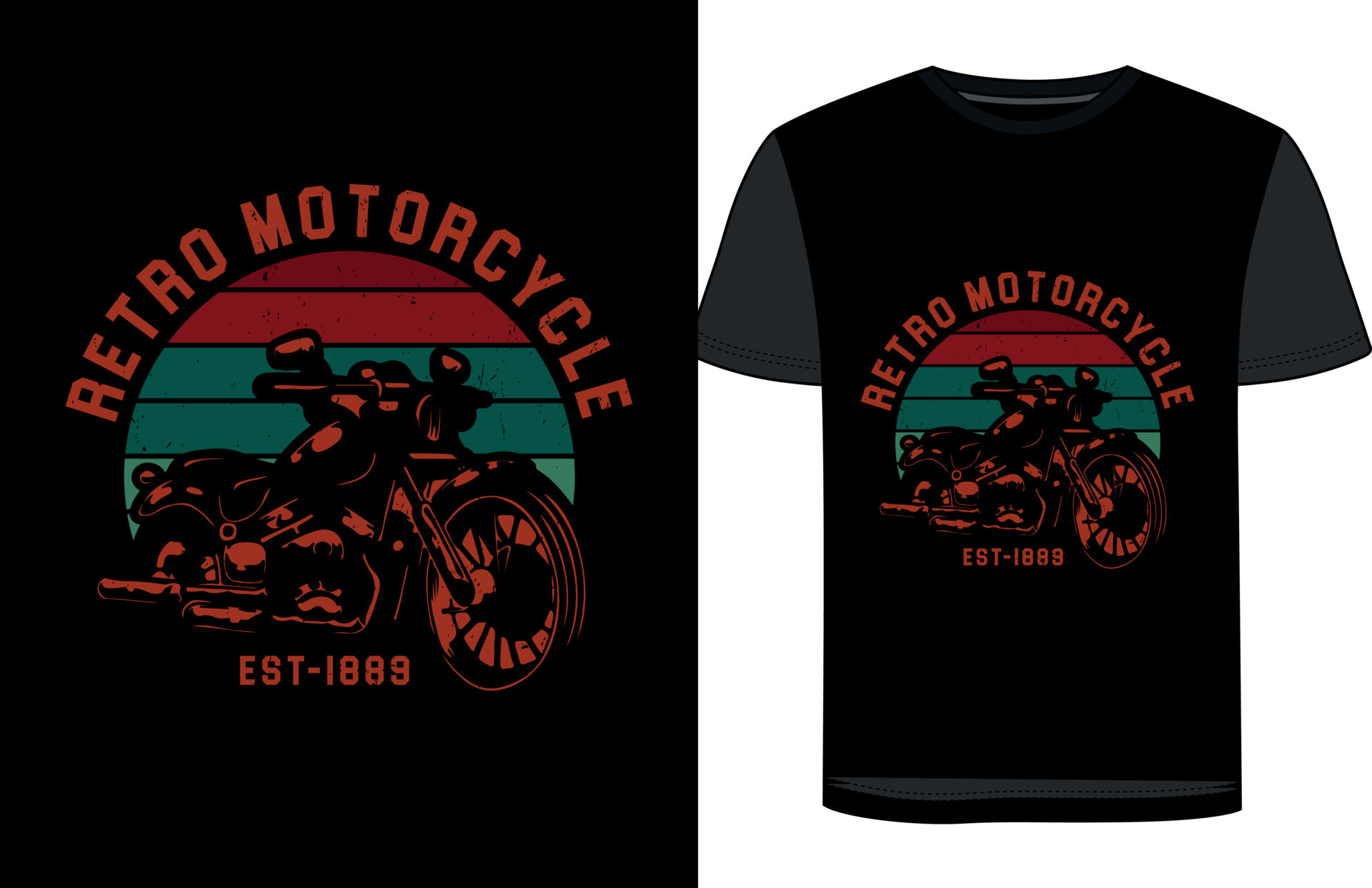 Vintage Motorcycle T Shirt Design 24139936 Vector Art At Vecteezy