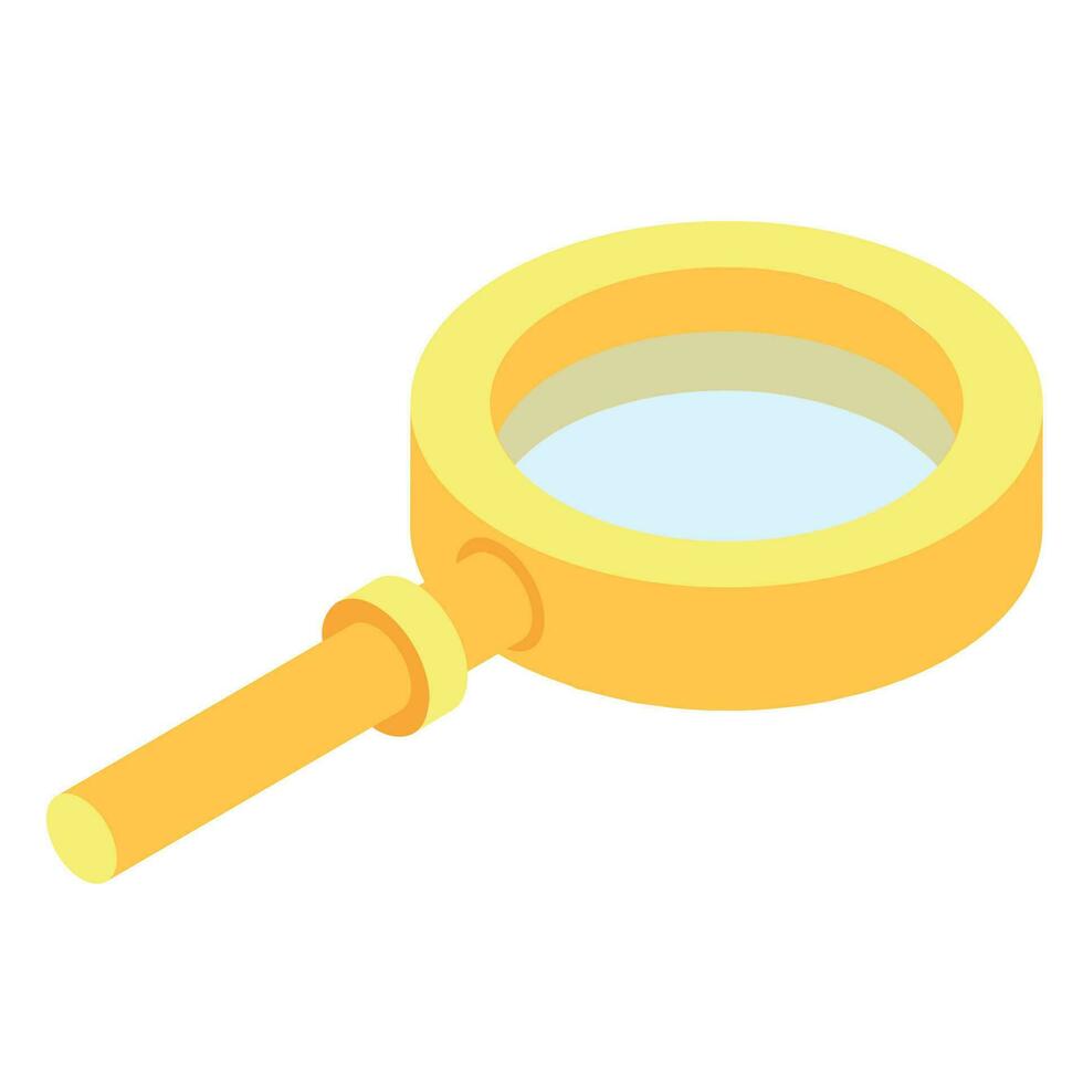 Isometric Magnifier Icon In Yellow Color Vector Art At Vecteezy