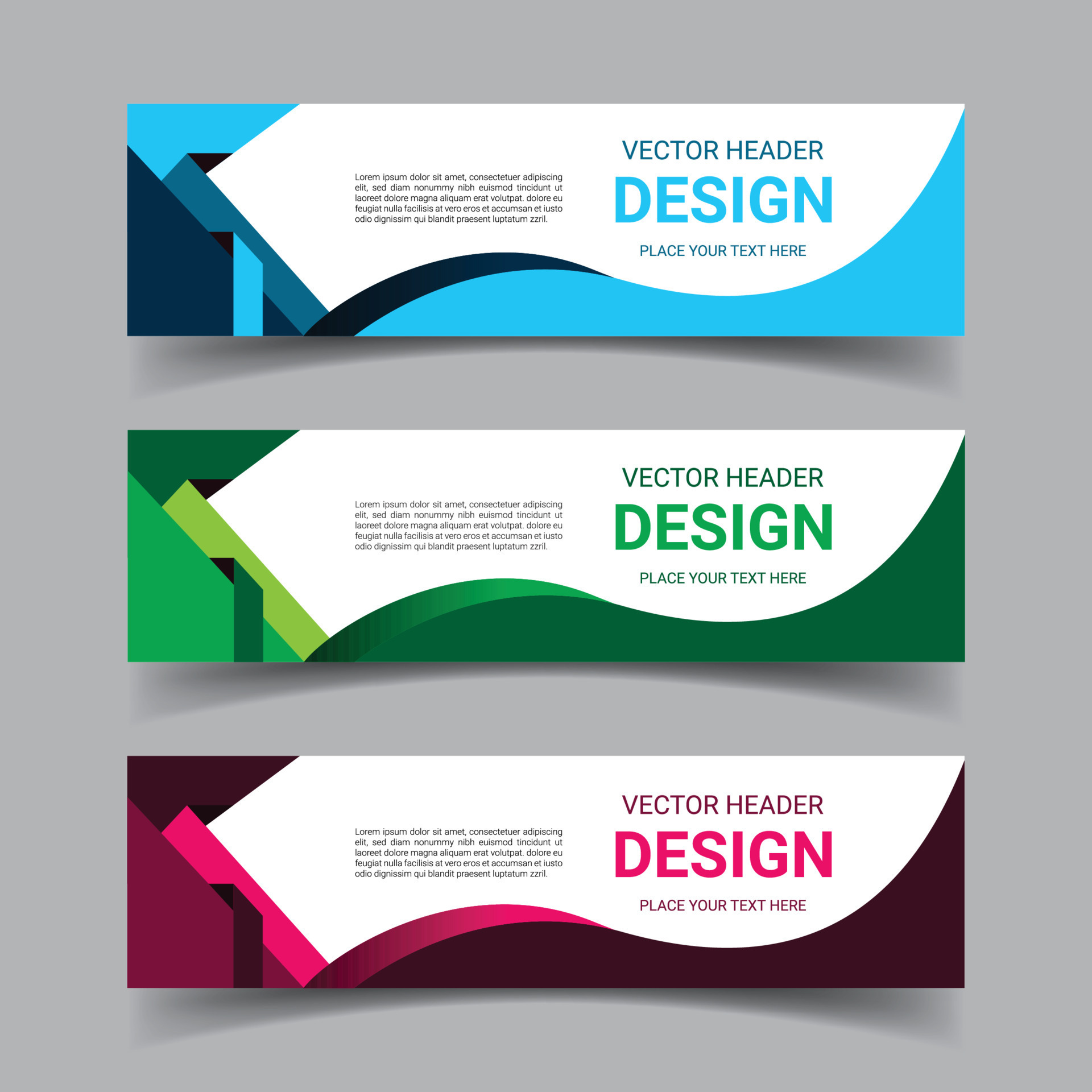 Set Of Colorful Vector Abstract Baners And Web Banner Design Background