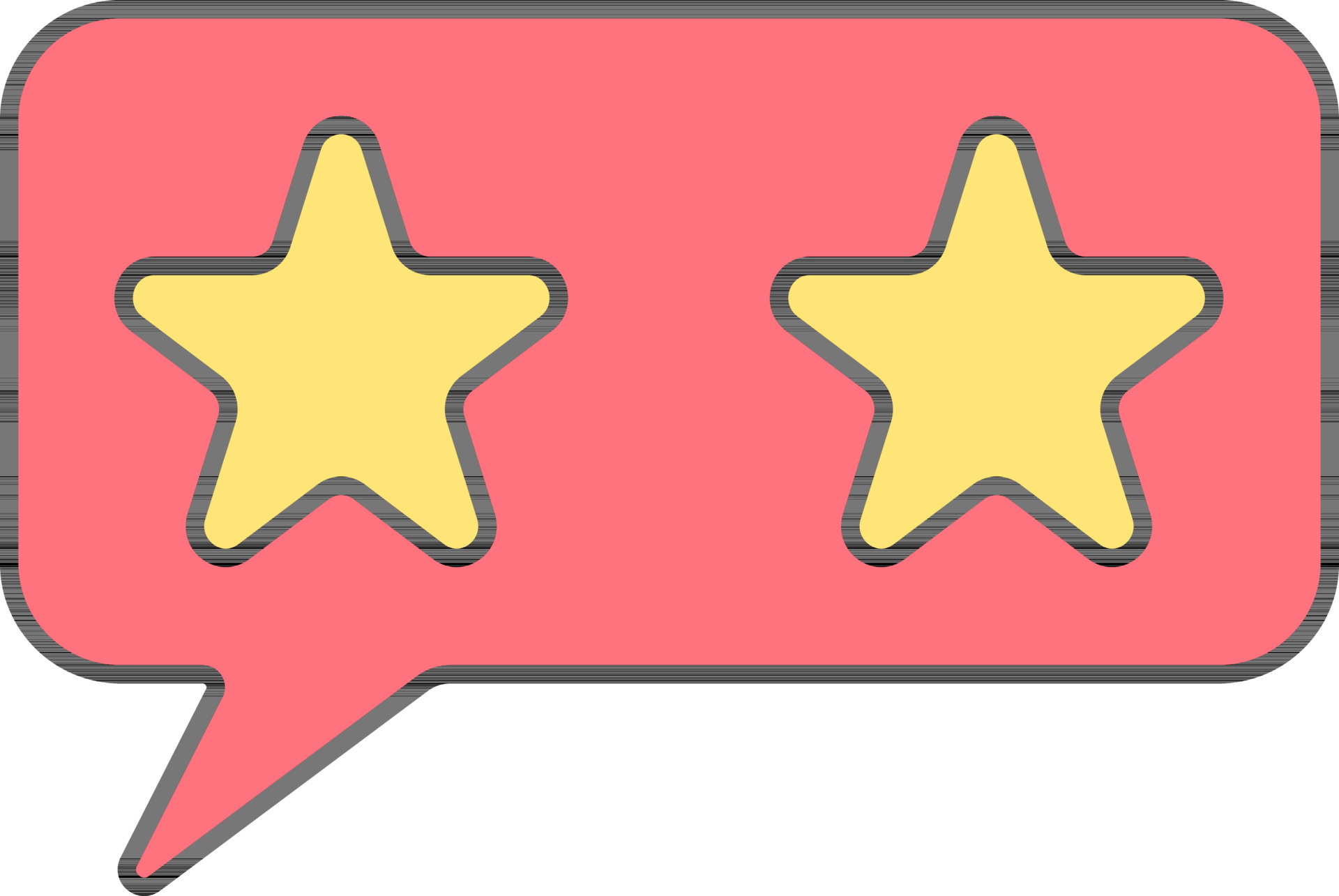 Two Star Message Blog Icon In Red And Yellow Color 24461662 Vector Art