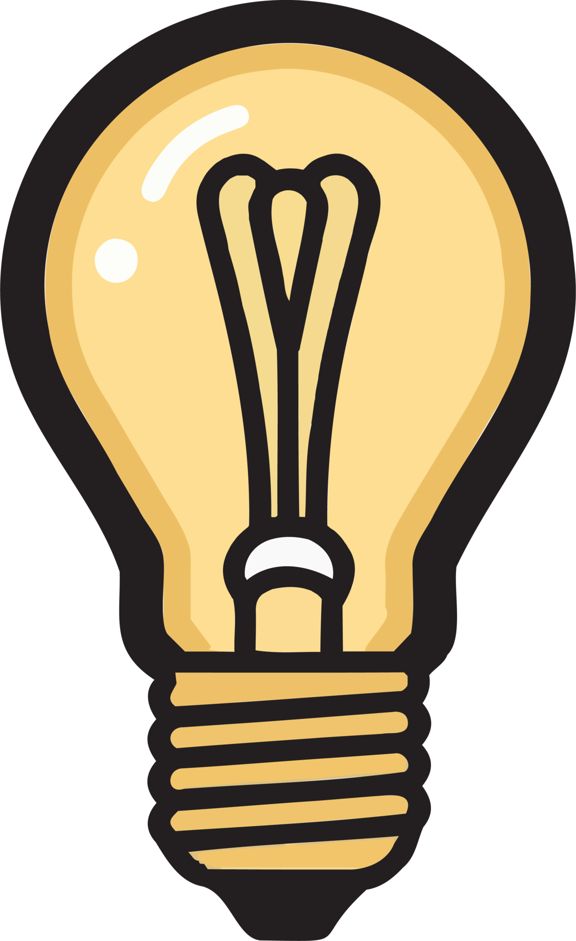 Hand Drawn Vintage Light Bulb Logo In Flat Line Art Style 24786683 PNG