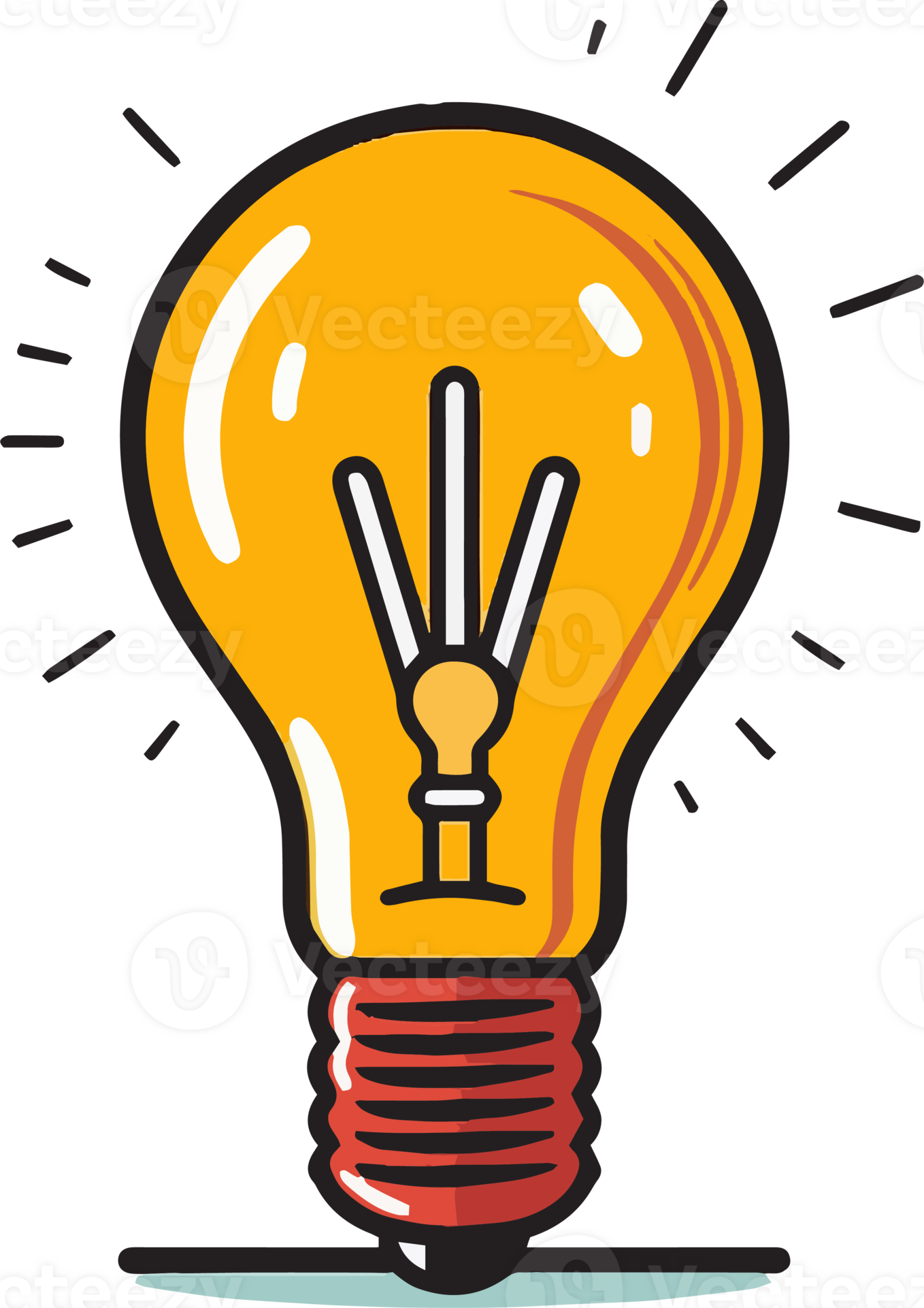 Hand Drawn Vintage Light Bulb Logo In Flat Line Art Style 24786710 PNG