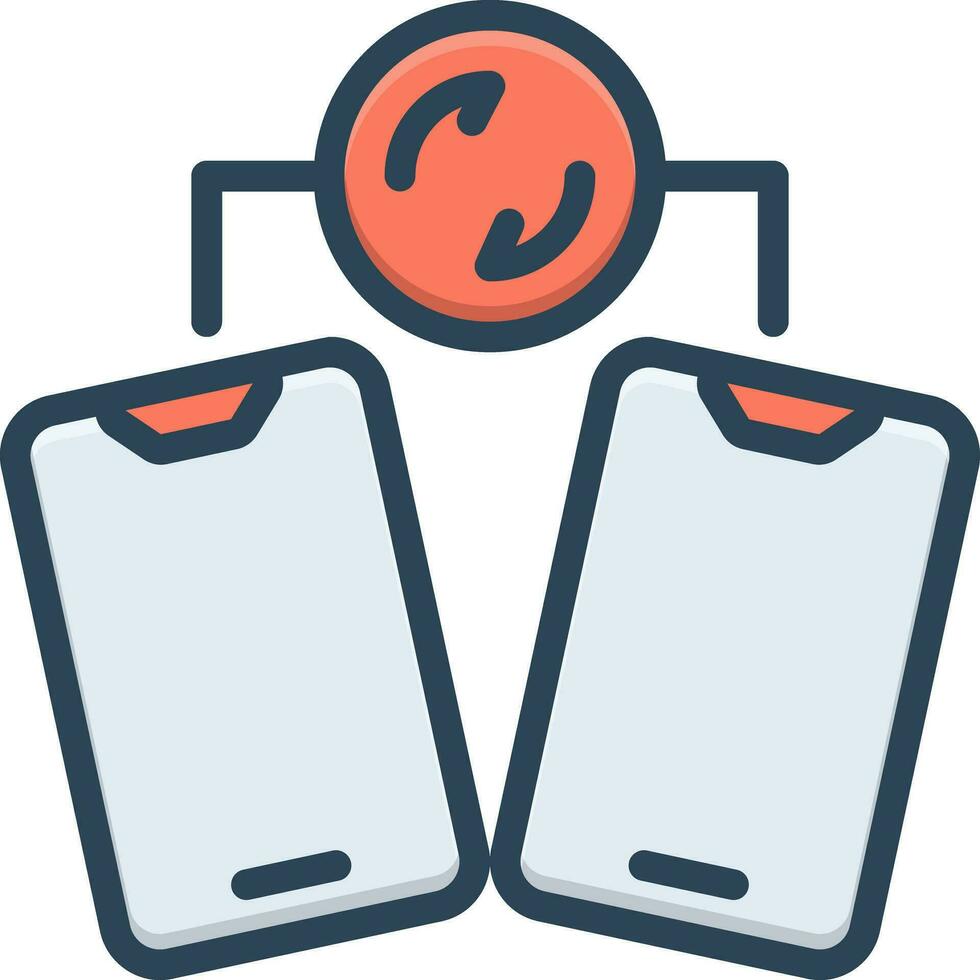Color Icon For Syncing With Mobile 24877350 Vector Art At Vecteezy