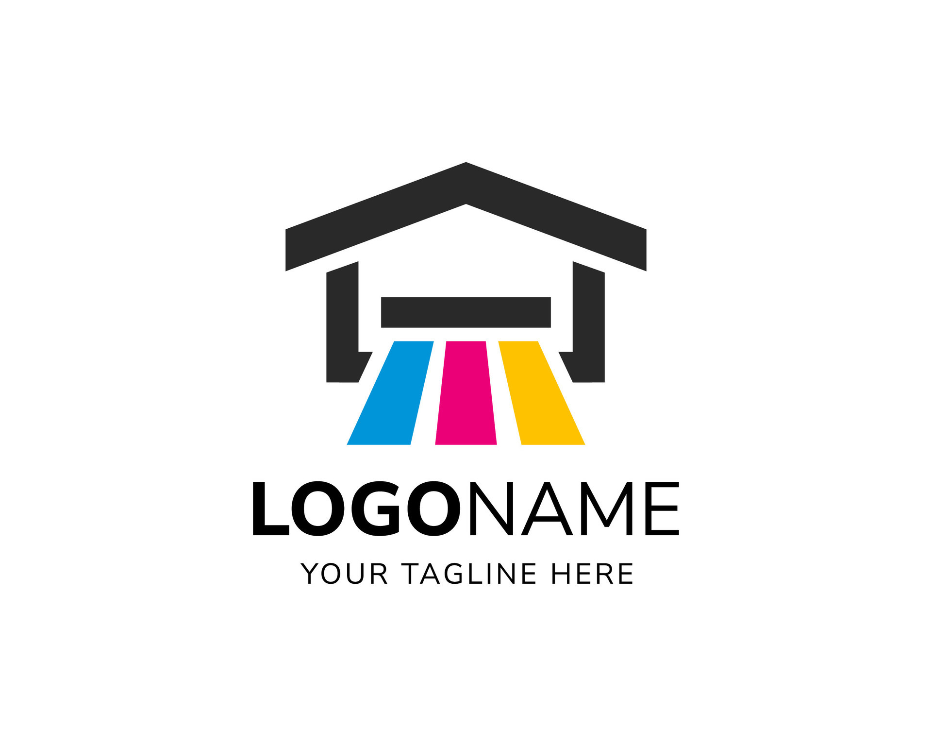 Vector House With Cmyk Color For Printing Business Logo Design Template