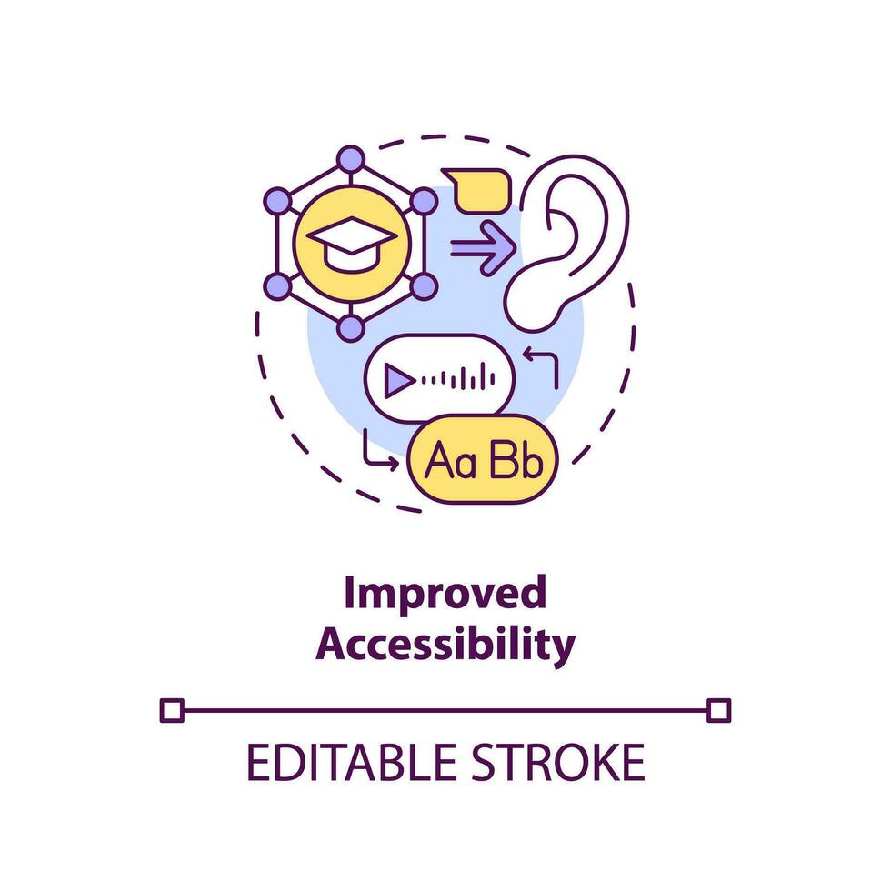 2D Multicolor Icon Representing Improved Accessibility In AI Education