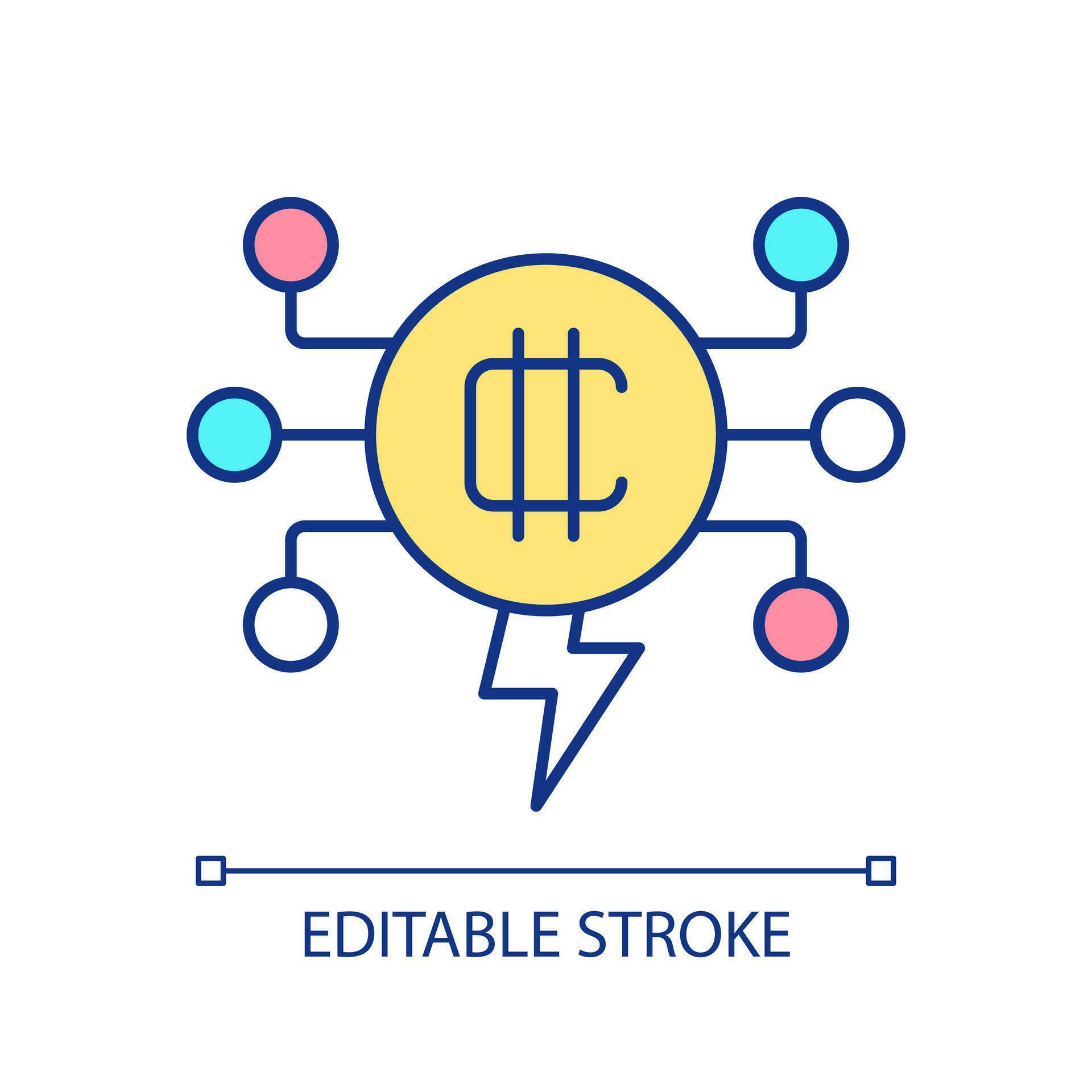 Cryptocurrency Emergency Transaction RGB Color Icon Blockchain