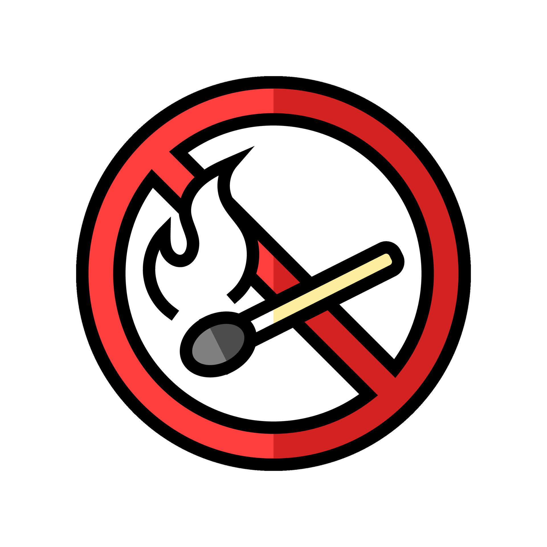 No Open Fire Lighted Match Emergency Color Icon Vector Illustration Vector Art At Vecteezy
