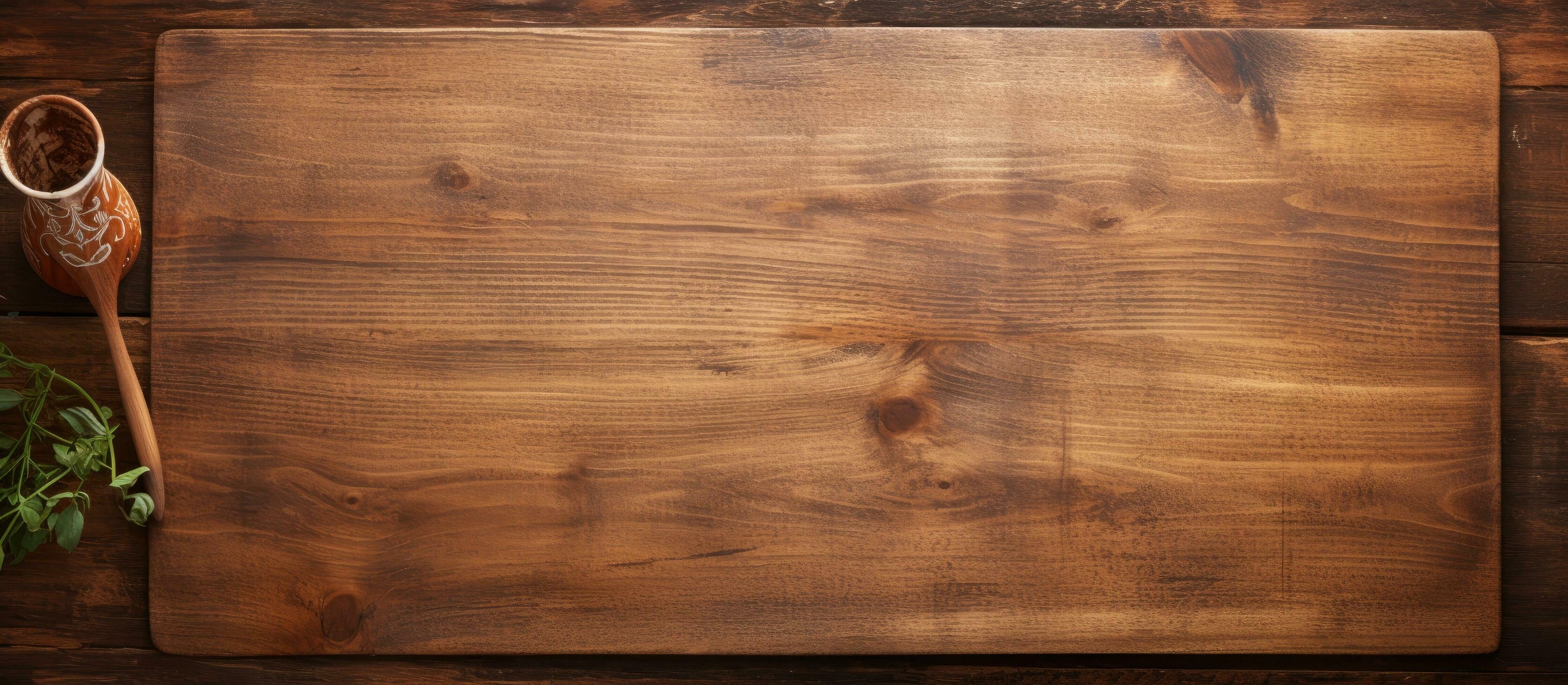 Old Wood Cutting Board Mockup With A Vintage Chopping Board Background