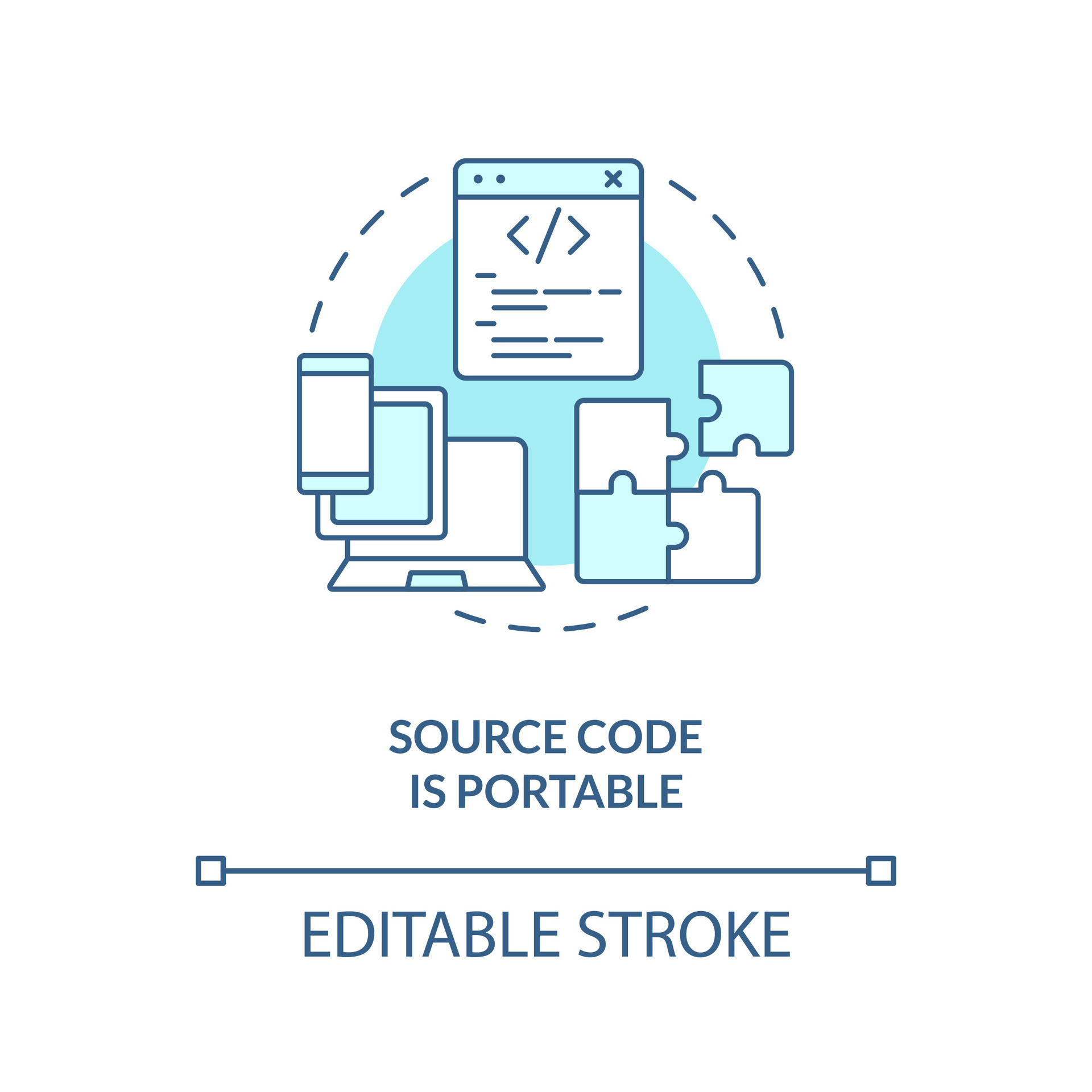 Source Code Portability Turquoise Concept Icon Procedural Programming