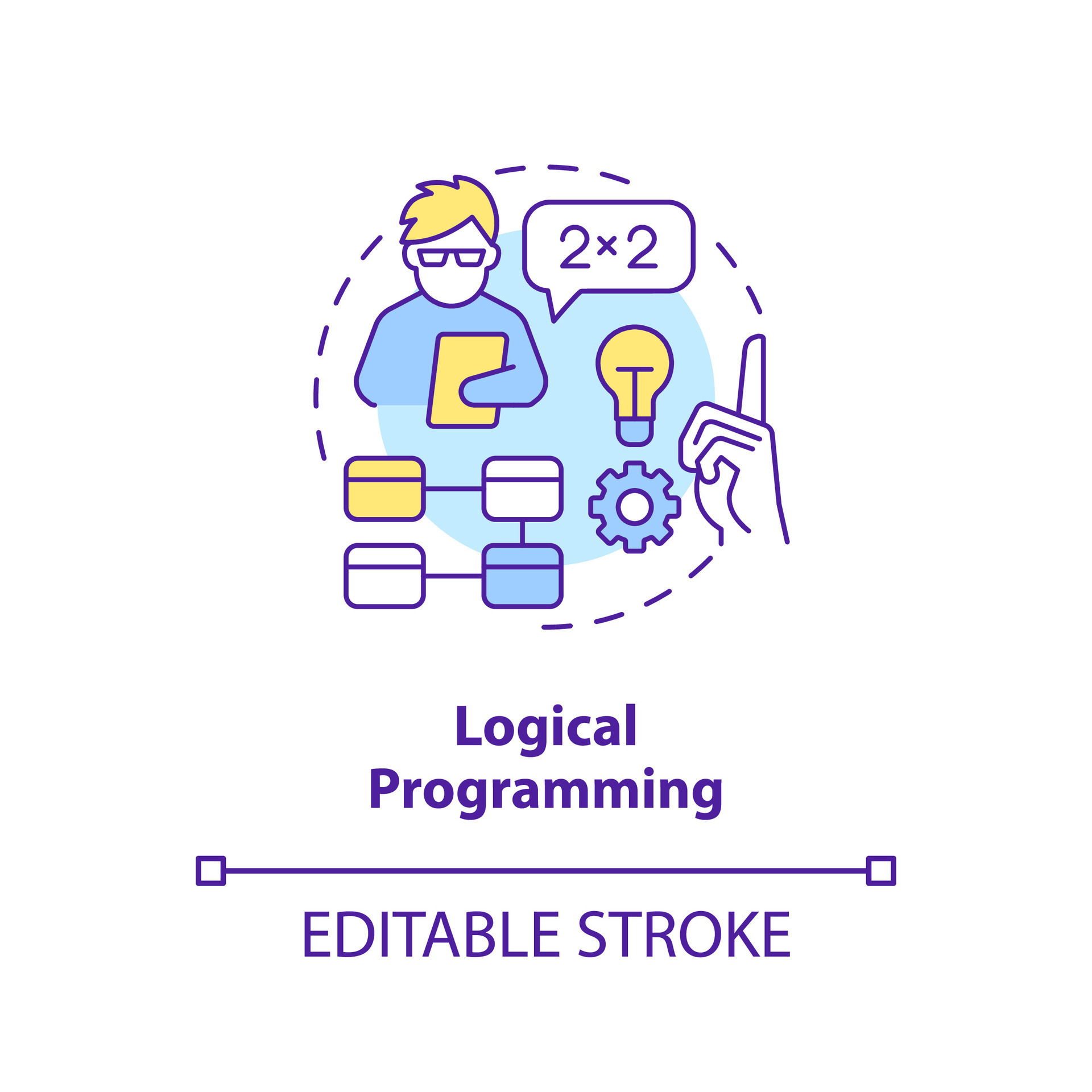 lógico programación concepto icono codificación paradigma tipo resumen