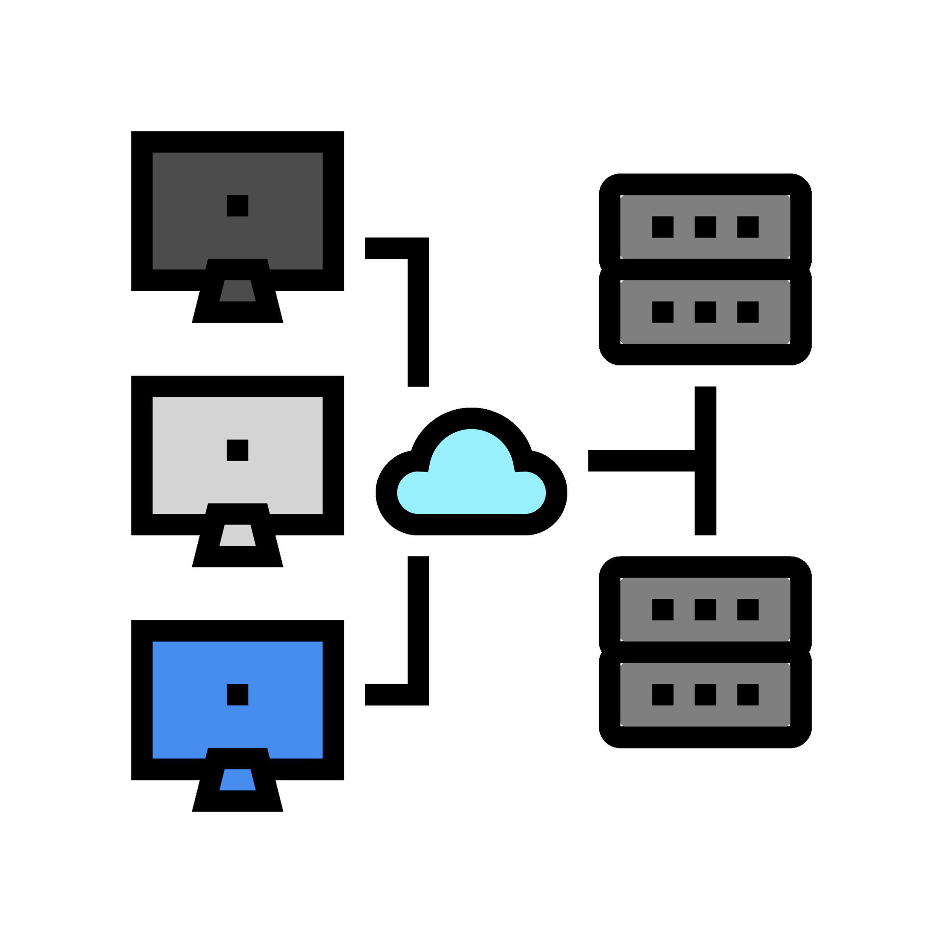 Network Configuration Repair Computer Color Icon Vector Illustration