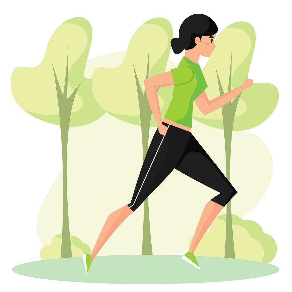 Isolated Colored Abstract Girl Character Runninng Vector 28153971