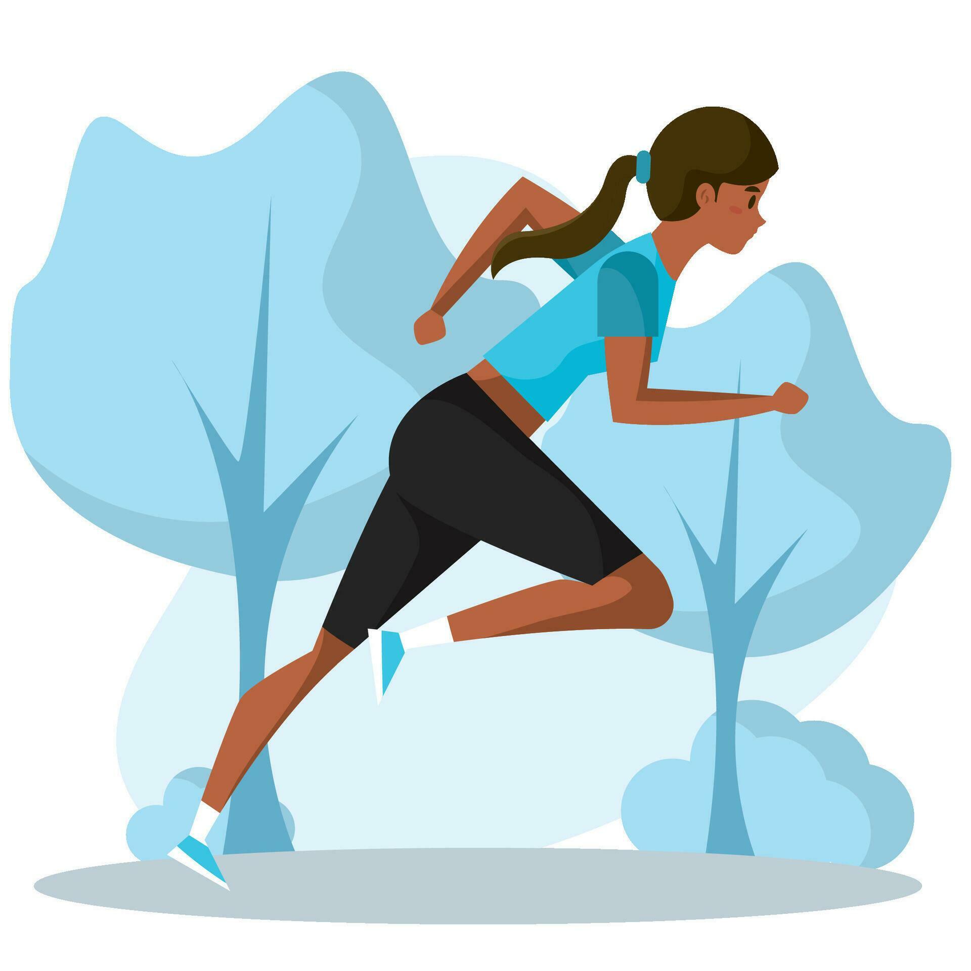 Isolated Colored Abstract Girl Character Runninng Vector 28154551