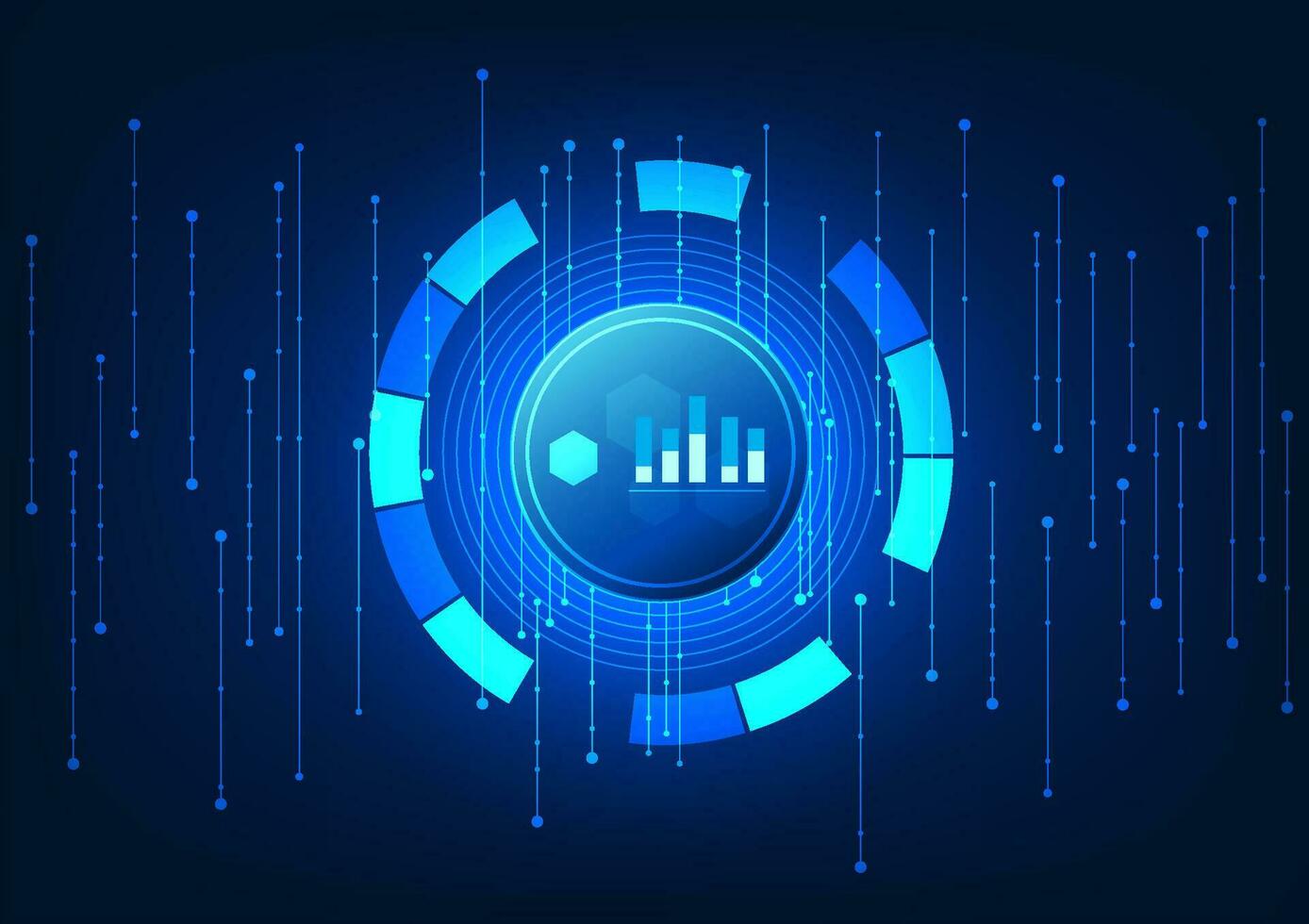 Smart Technology Background There Is A Technological Circle On The Side