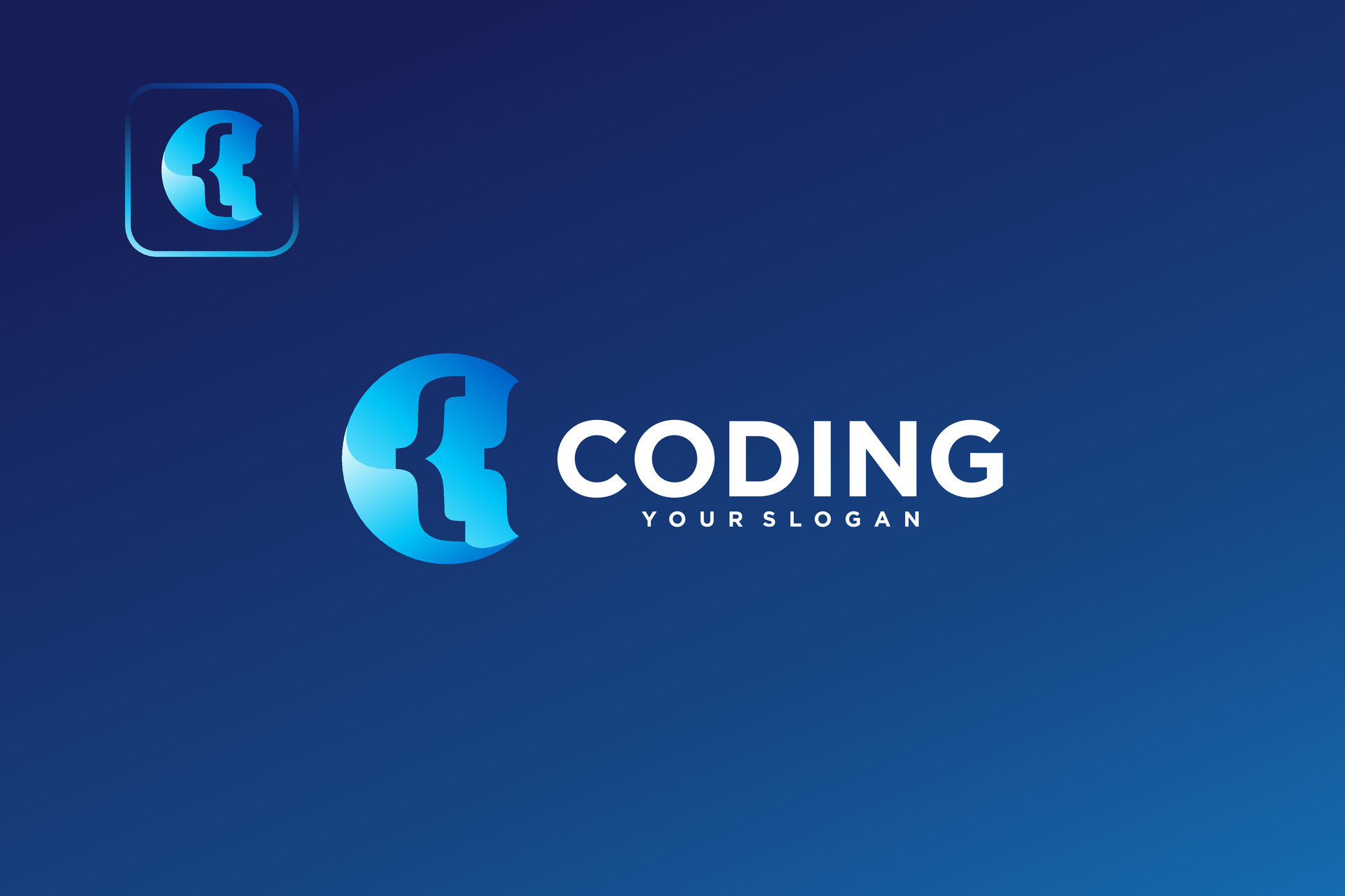 A Blue And White Logo For Coding 28894894 Vector Art At Vecteezy