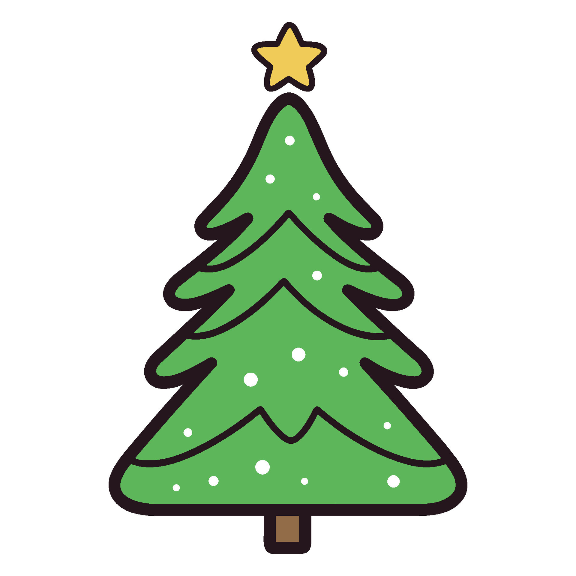 Colorful Christmas Tree Vector Illustration Christmas Winter Tree