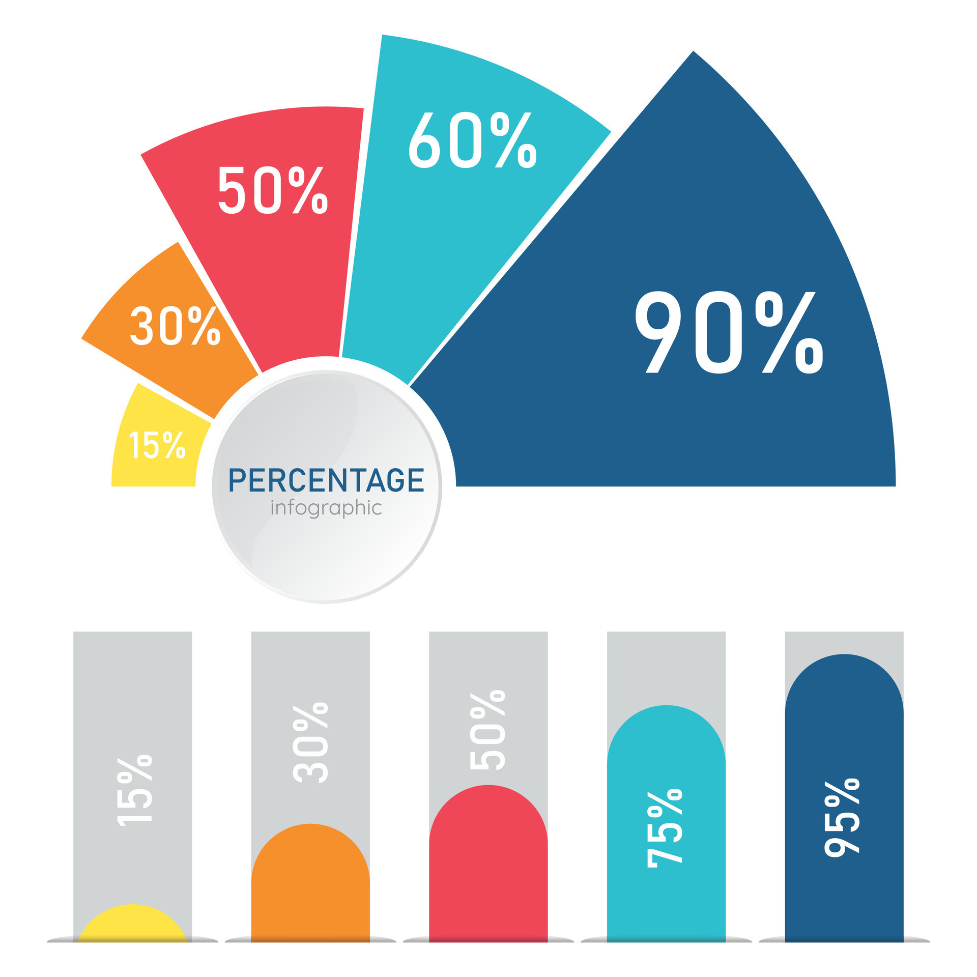 Vector Pie Chart Design Modern Template For Creating Infographics