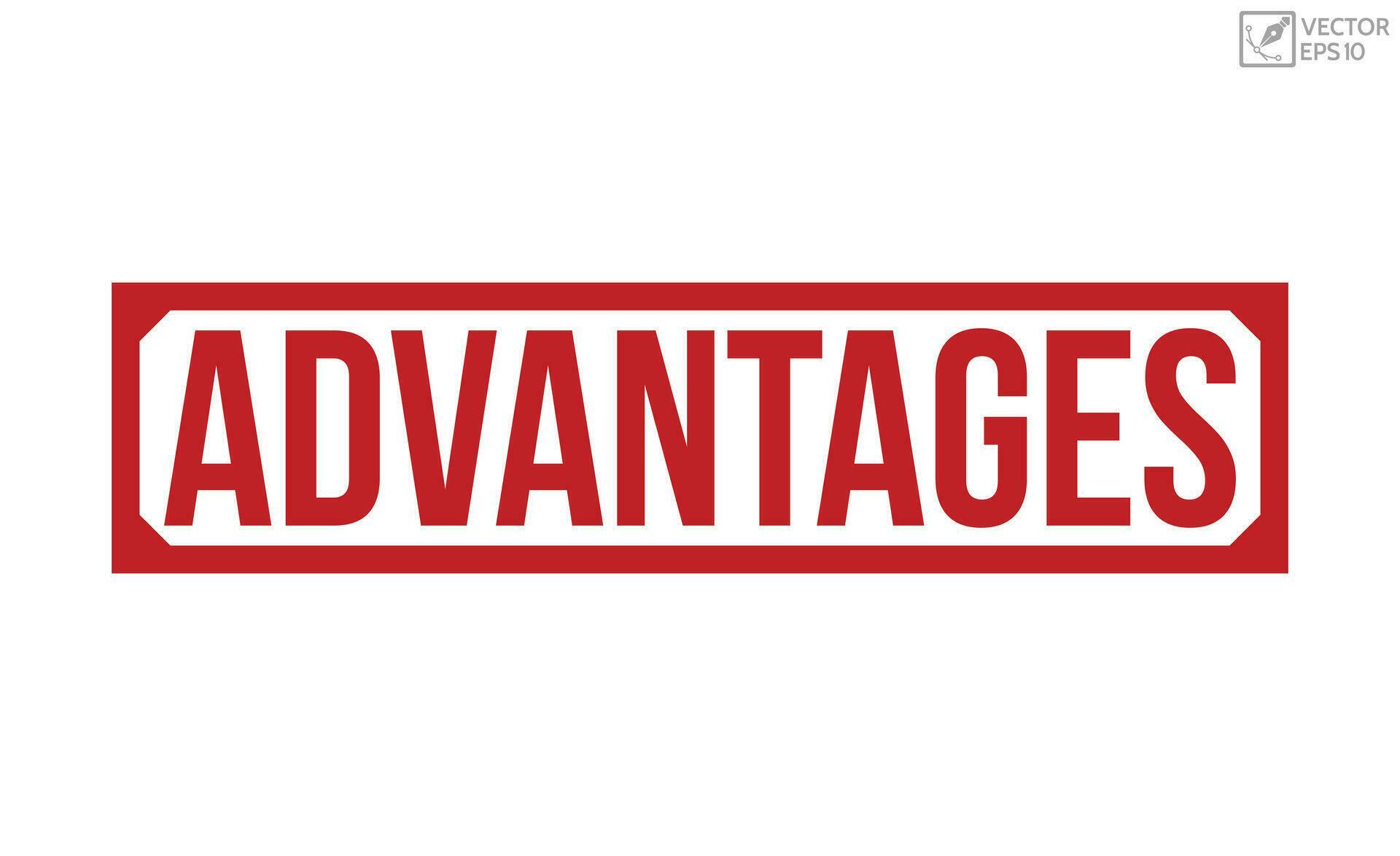 Advantages Stamp Red Rubber Stamp On White Background Advantages Stamp