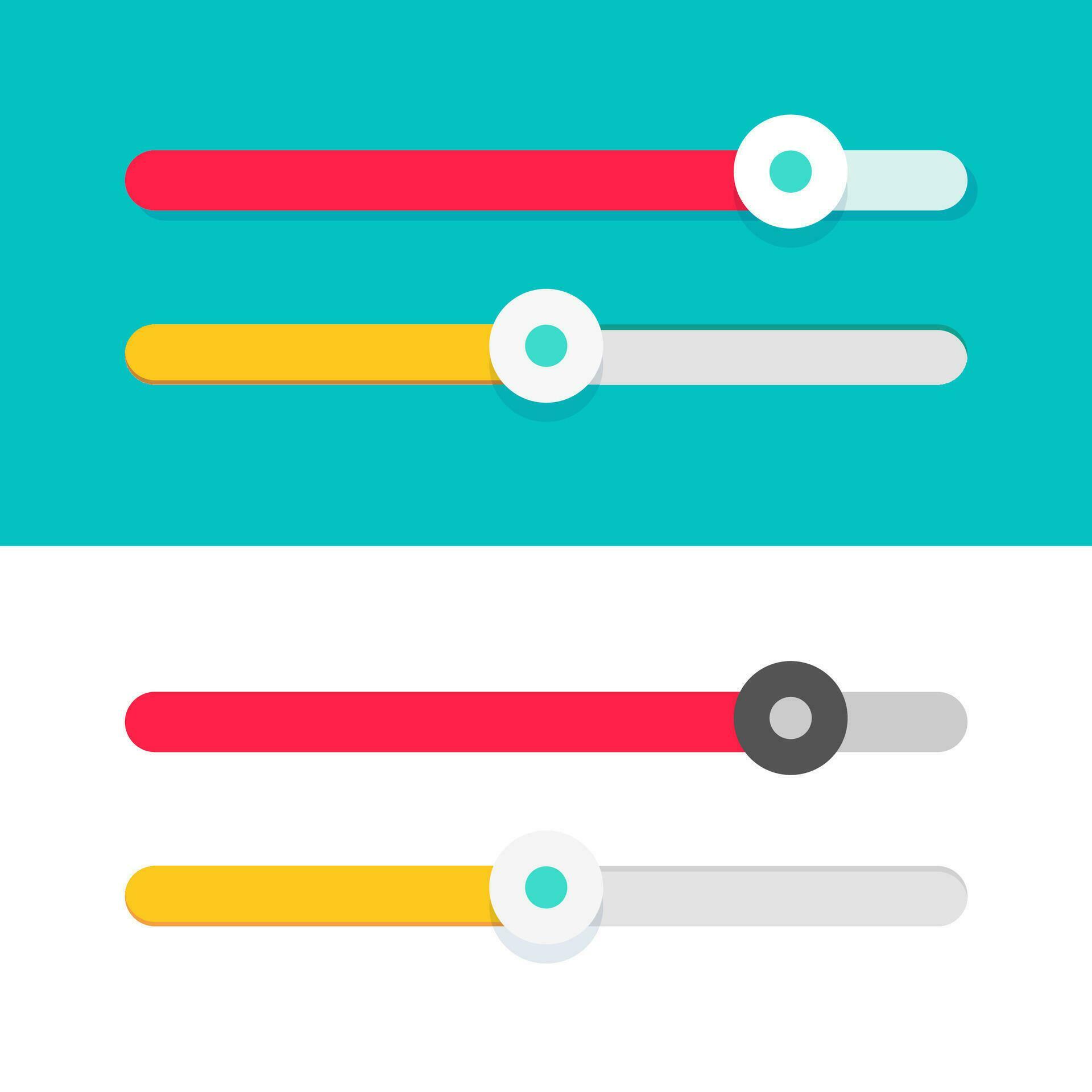 Slider Ui Element Design Vector Set Flat Cartoon Modern Sliders For