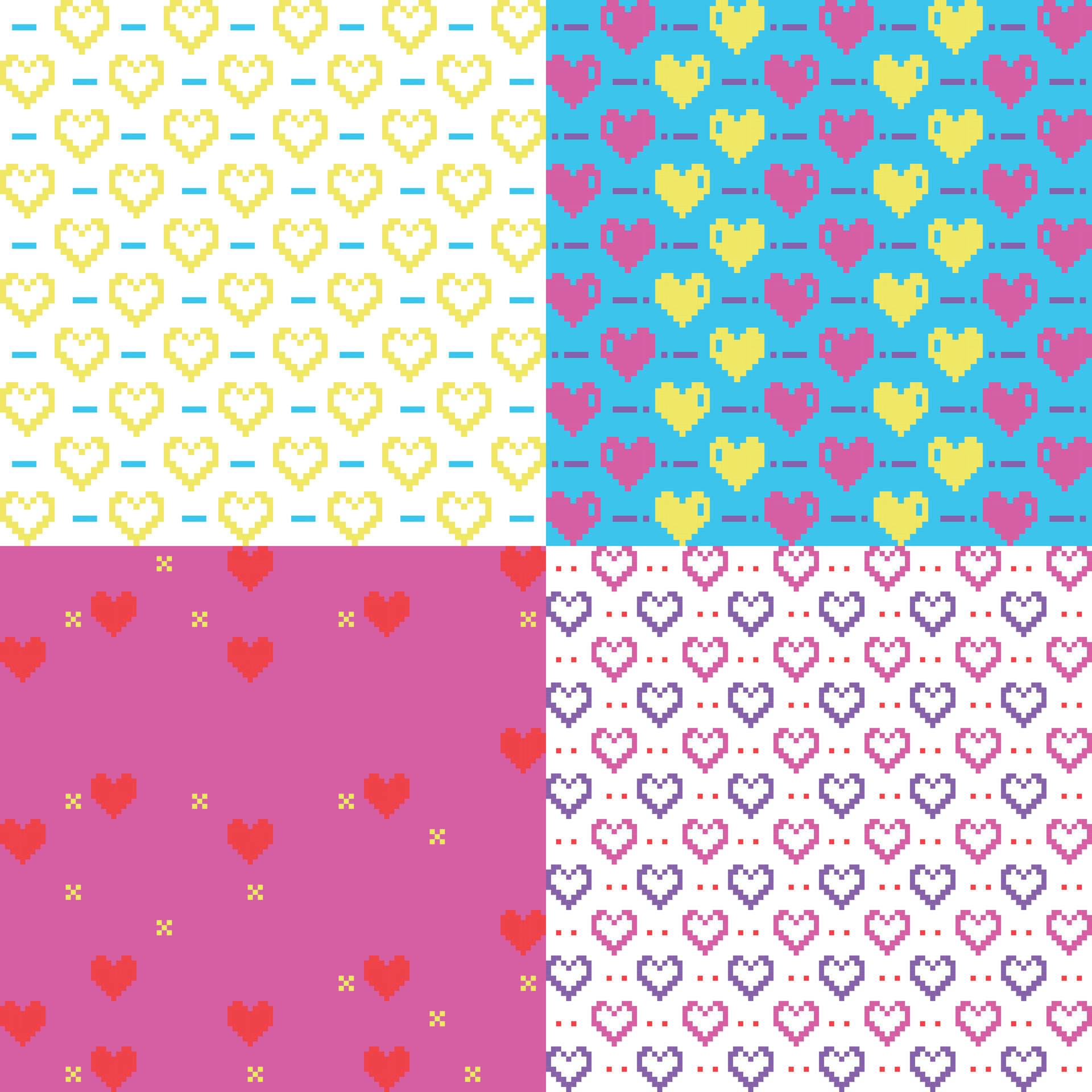Four Different Patterns With Different Colors And Designs 35286679
