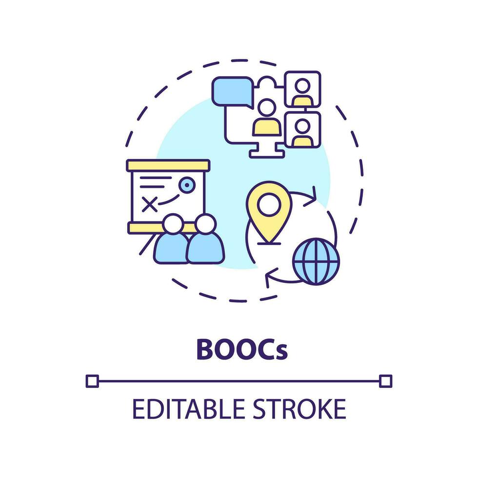 2d Editable Multicolor Icono Boocs Concepto Sencillo Aislado Vector