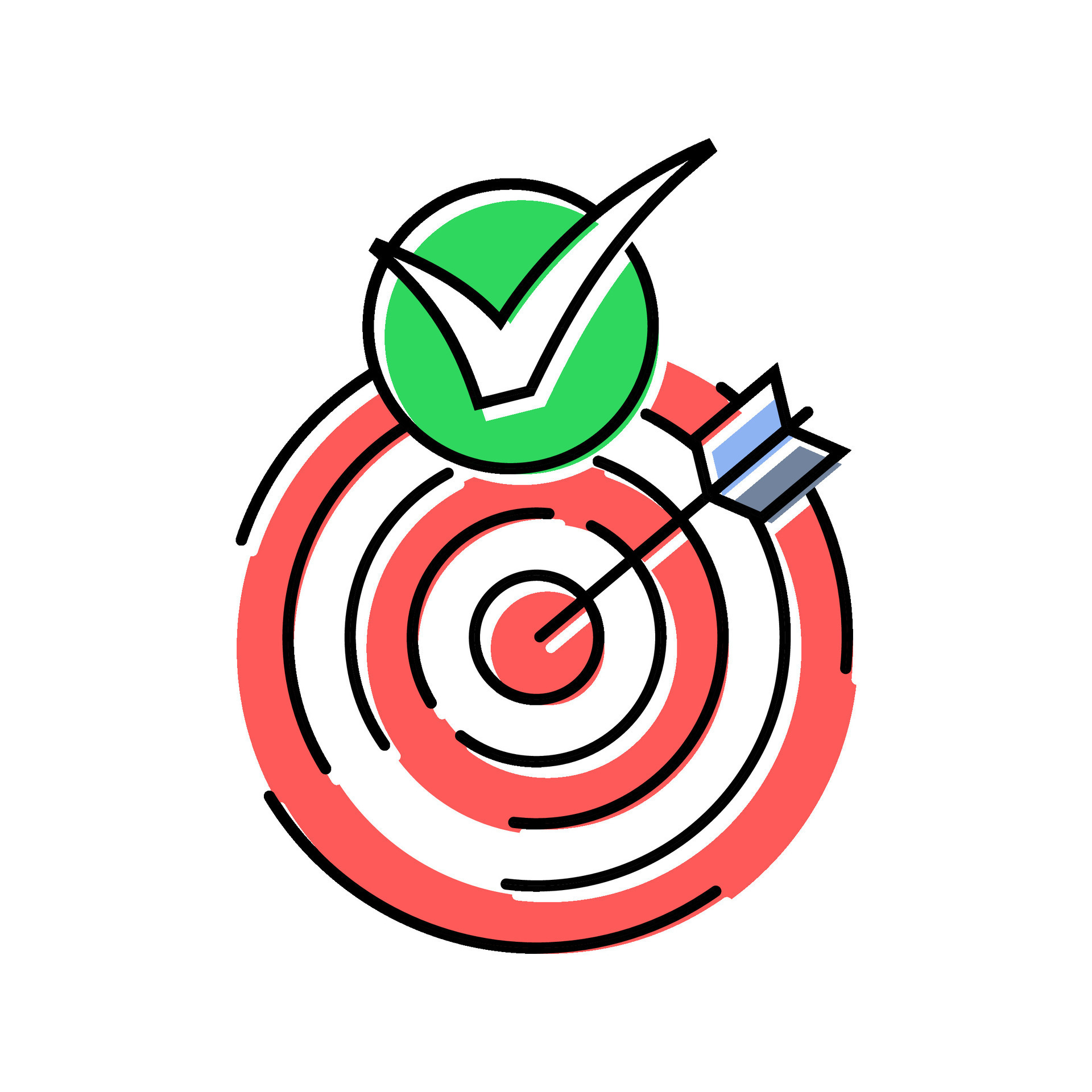 Arrow Target Check Mark Color Icon Vector Illustration 35453897 Vector