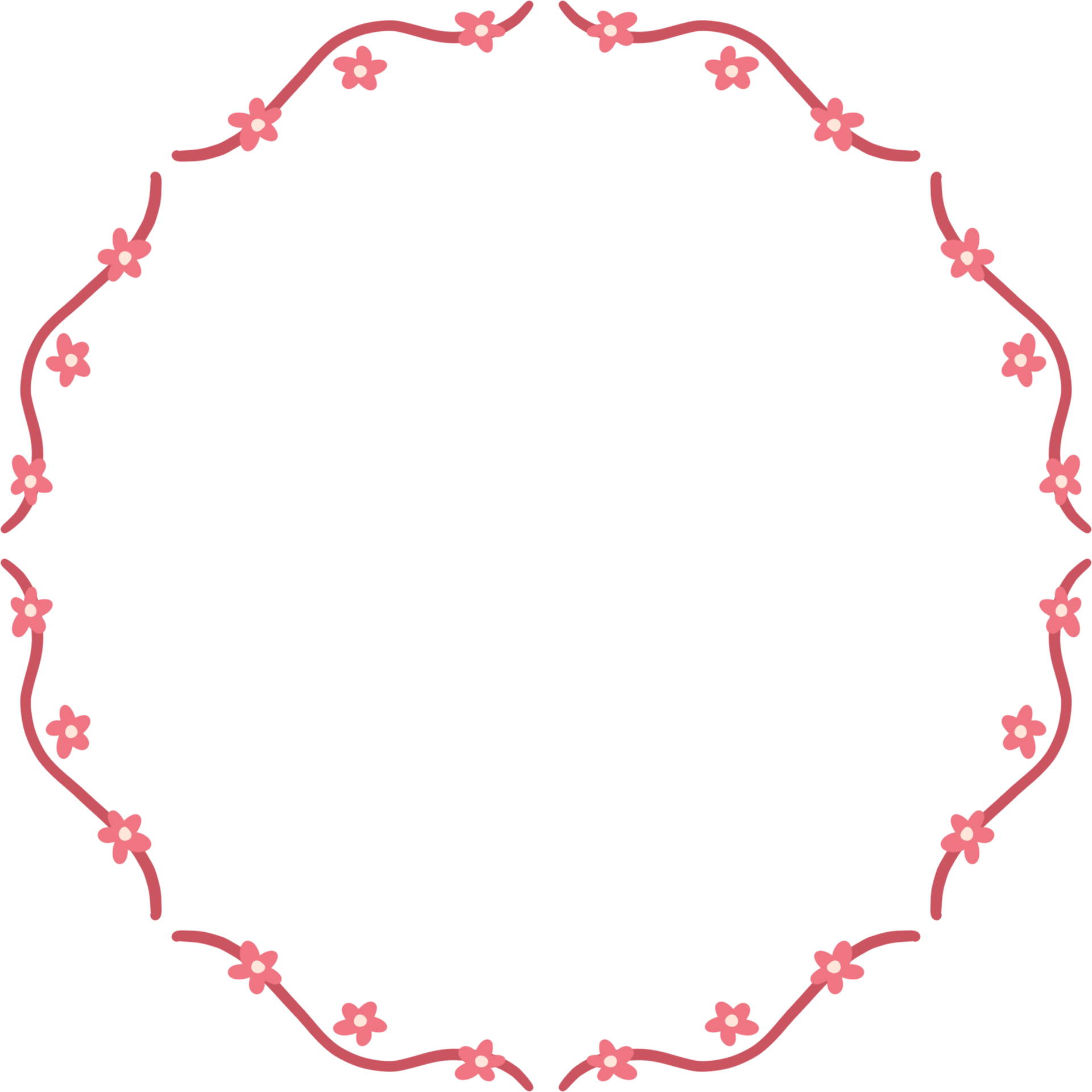 Abstract Colorful Circle Frame Wreath Ring Border Isolated With
