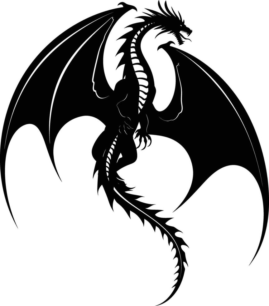 AI Generated Silhouette Wyvern Black Color Only Full Body 38337374