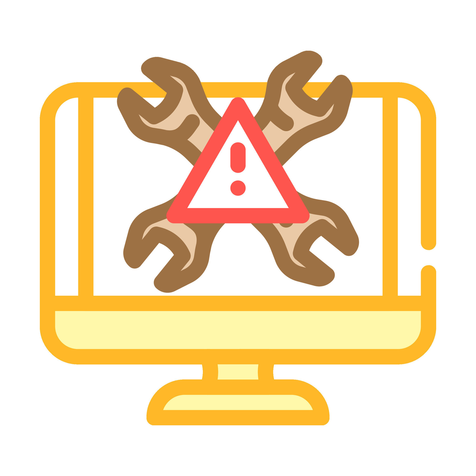 Troubleshooting Pc Repair Computer Color Icon Vector Illustration