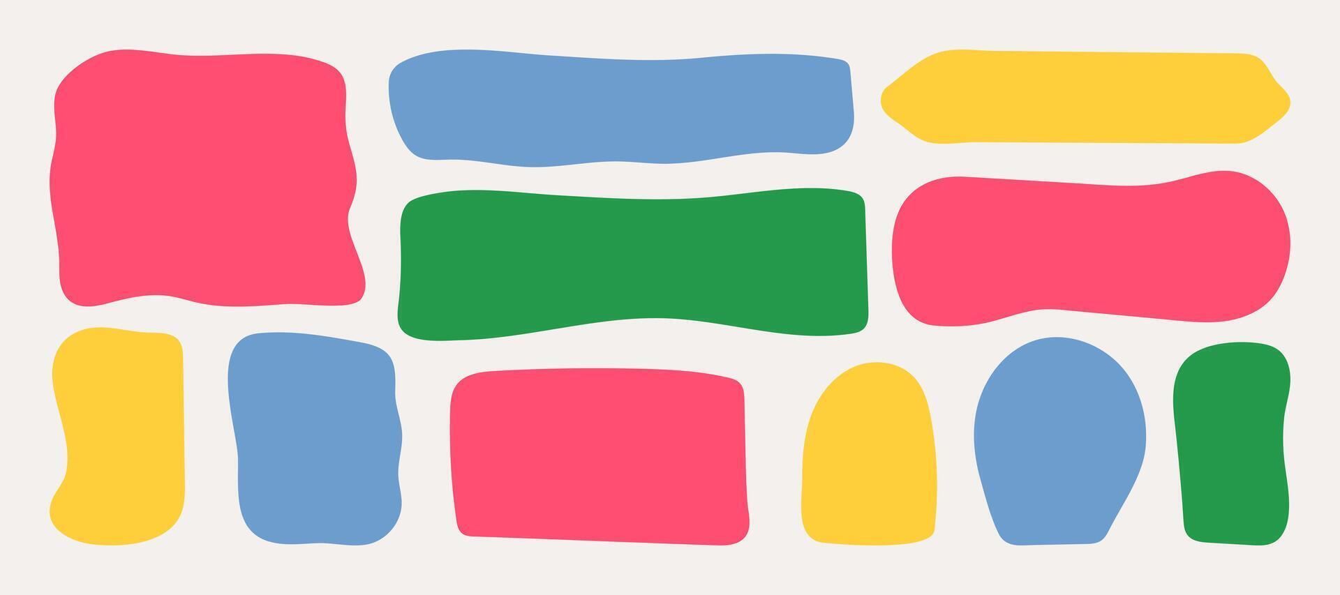 Multicolored Blank Quote Frames Template Collection In Doodle Style